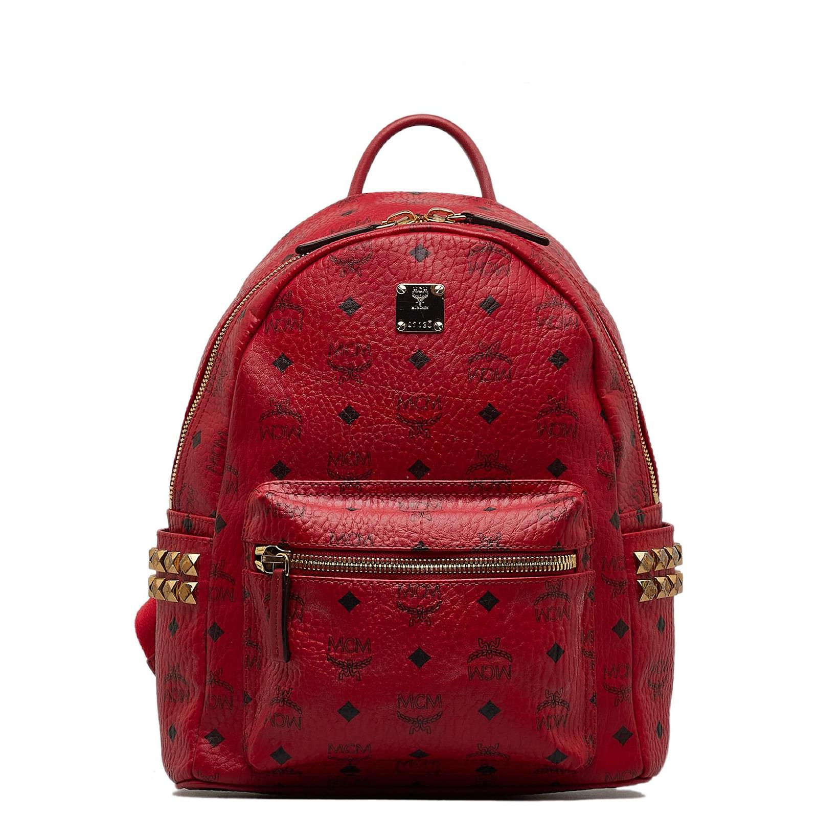 MCM Red Visetos Stark Backpack Cloth Cloth ref.1073431 - Joli Closet