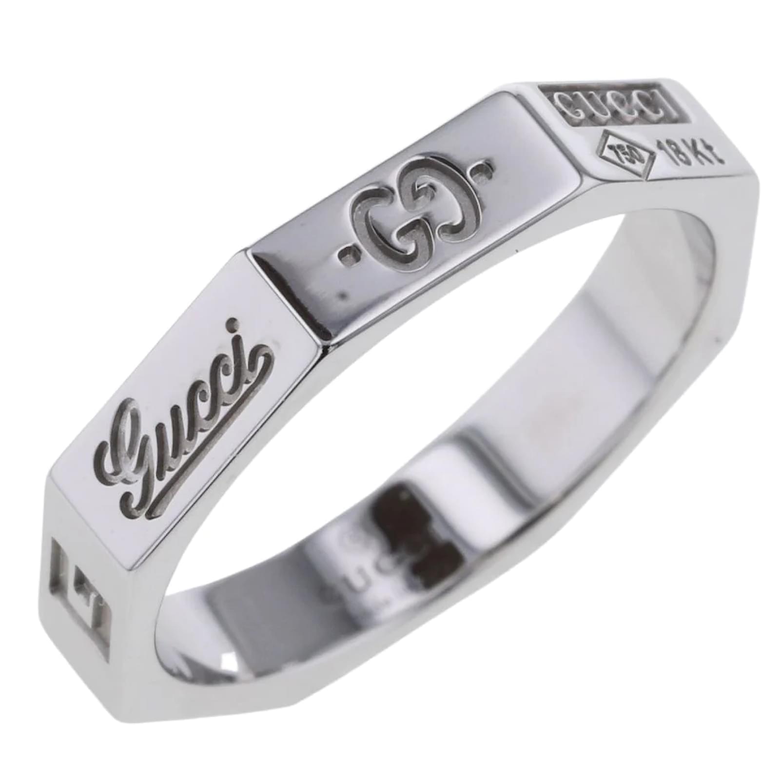 Gucci 18k Gold Octagonal Ring Silvery Metal ref.1077002 - Joli Closet