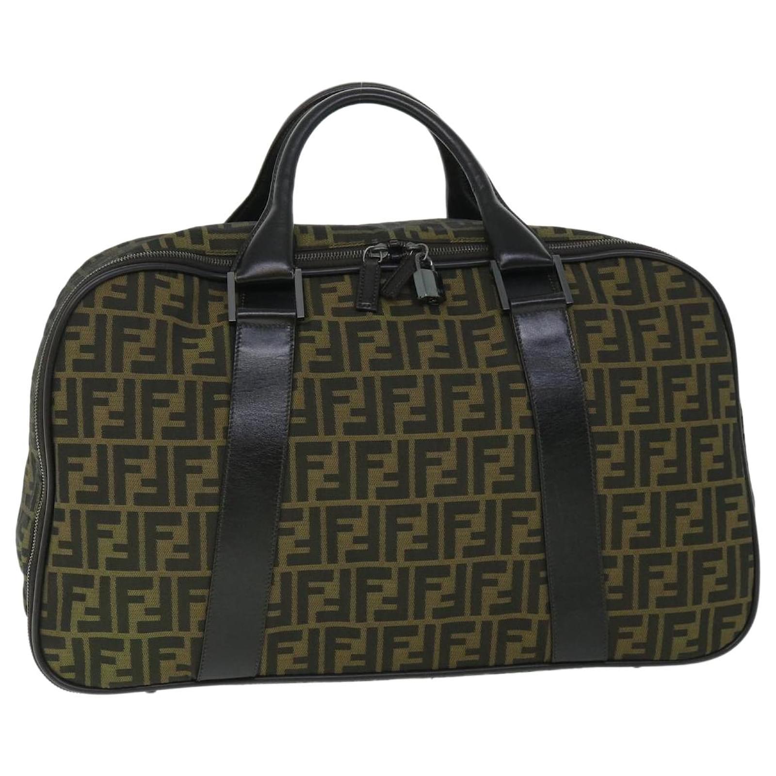 FENDI Zucca Canvas Boston Bag Brown Auth 54989 Cloth ref.1078176 - Joli ...