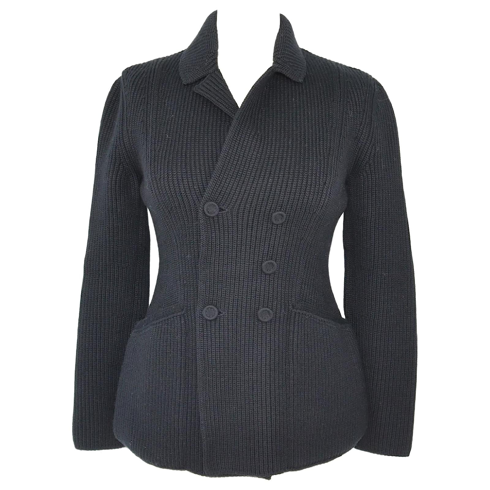 Dior Black Knit Bar Jacket Wool ref.1078358 - Joli Closet