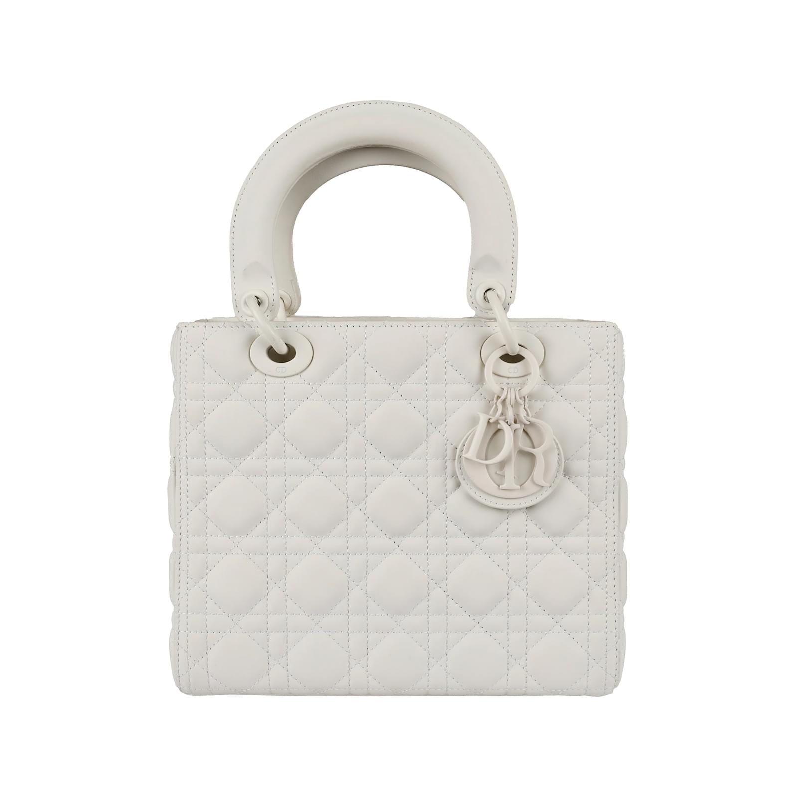 Dior Ultra Matte Medium Lady Dior Handbag White ref.1081427 - Joli Closet