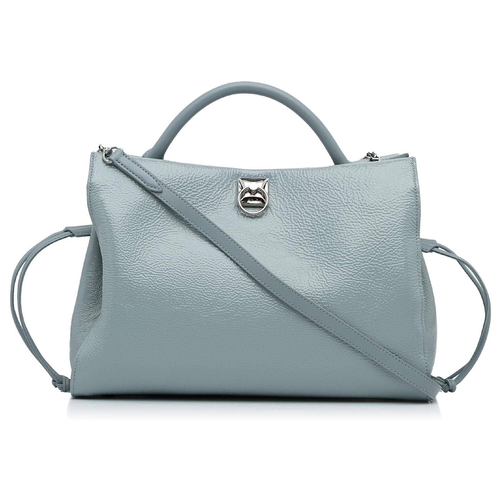Mulberry Blue Large Iris Satchel Light blue Leather Pony-style calfskin ...