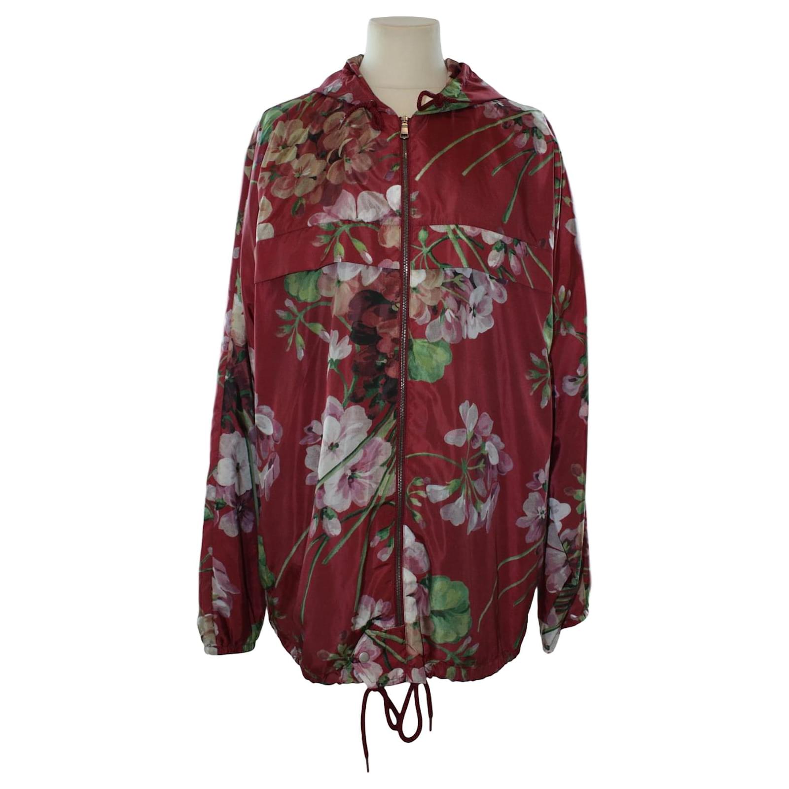 Gucci Red/Floral Print Zip up Windbreaker Jacket Synthetic ref.1083170 ...
