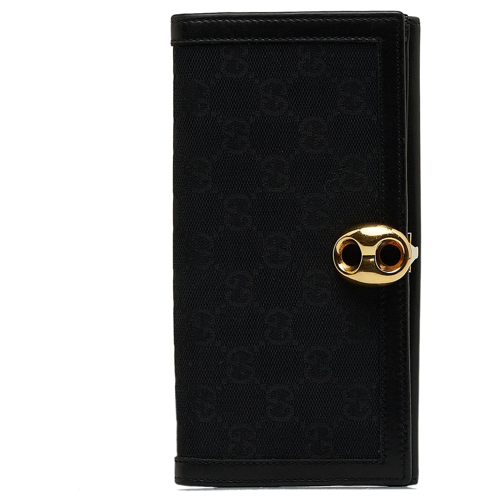 Gucci Black GG Canvas Long Wallet Cloth Cloth ref.1086152 - Joli Closet