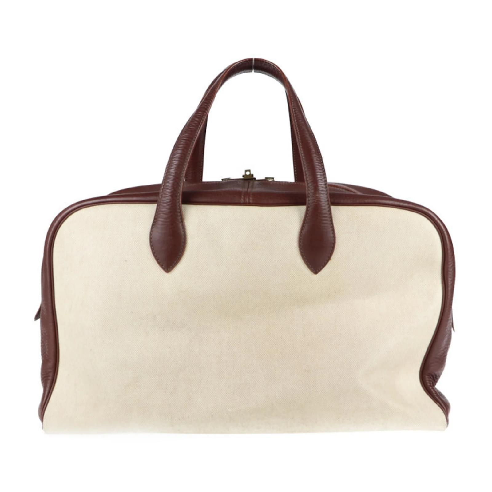 Hermès HERMES VICTORIA HANDBAG Beige Cloth ref.1088472 - Joli Closet