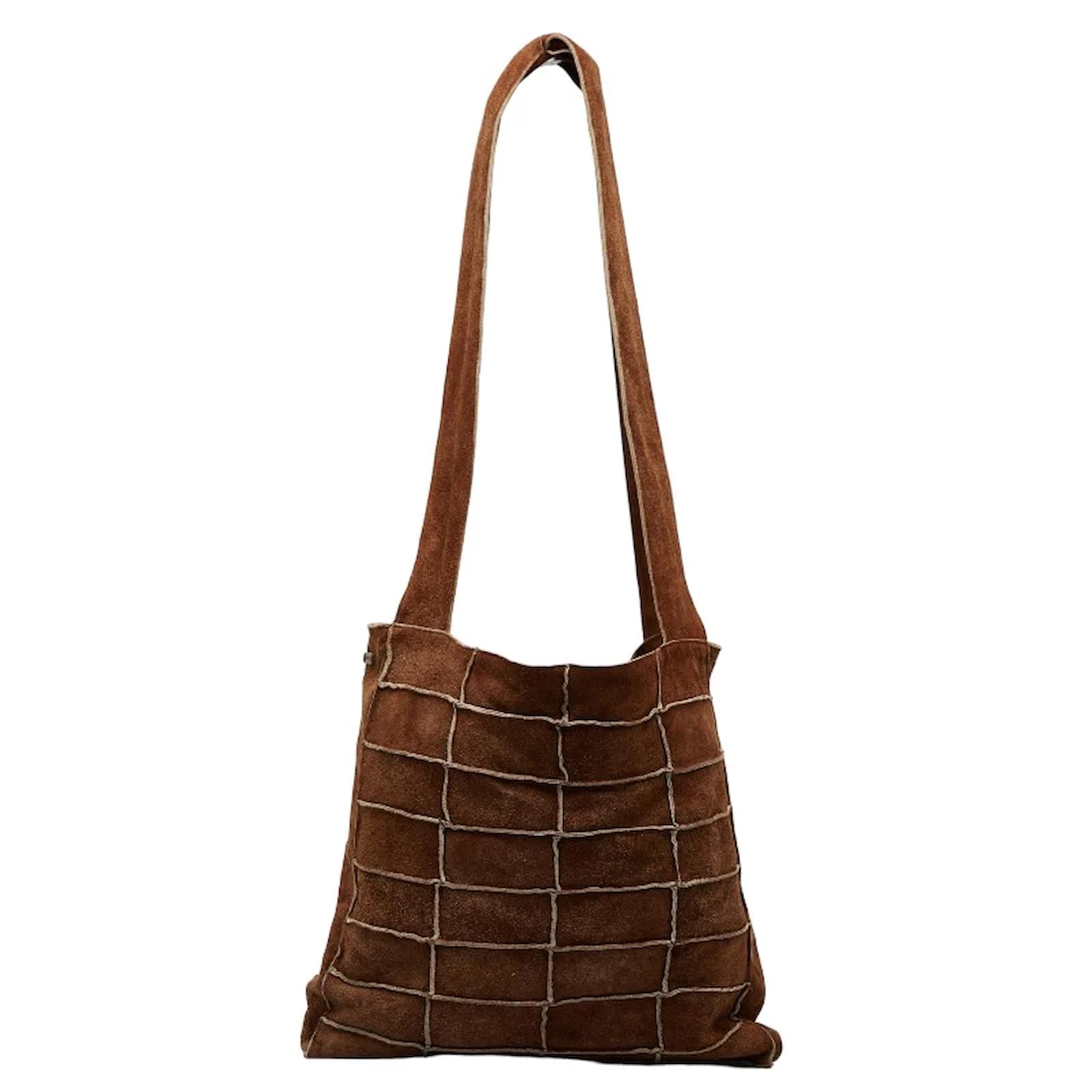 Chanel Vintage Suede Patchwork Tote Brown ref.1088804 - Joli Closet