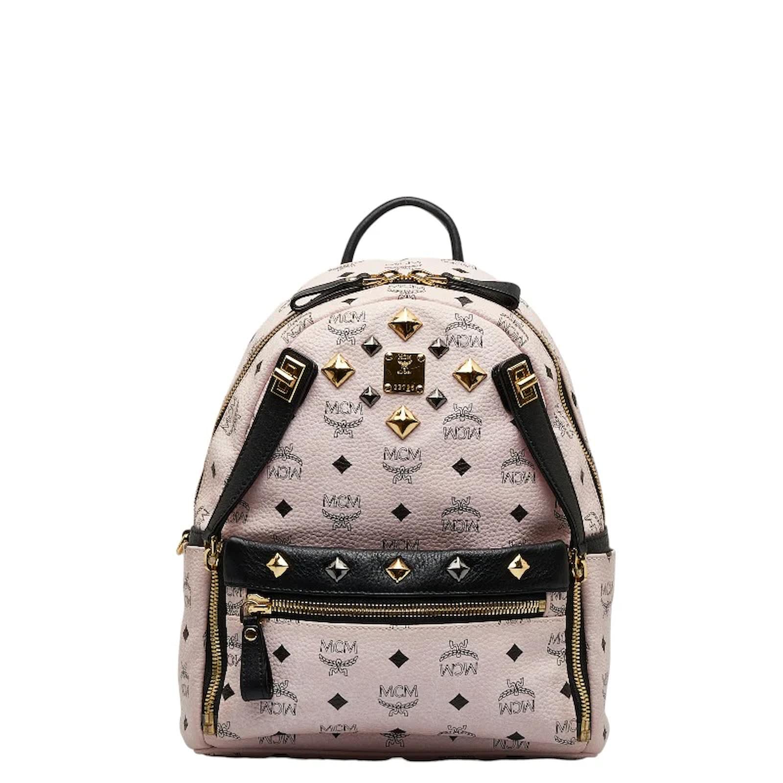 MCM Visetos Dual Stark Backpack Pink Cloth ref.1090283 - Joli Closet
