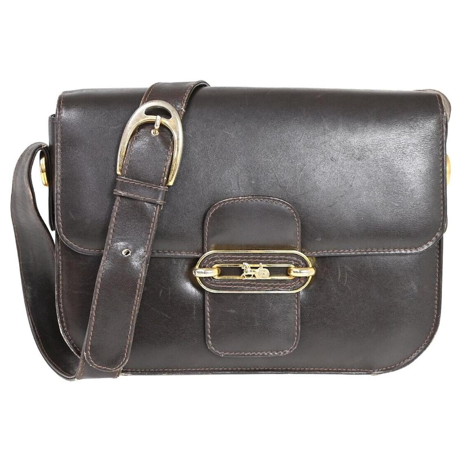 Céline Logo du cercle Black Leather ref.1090665 - Joli Closet