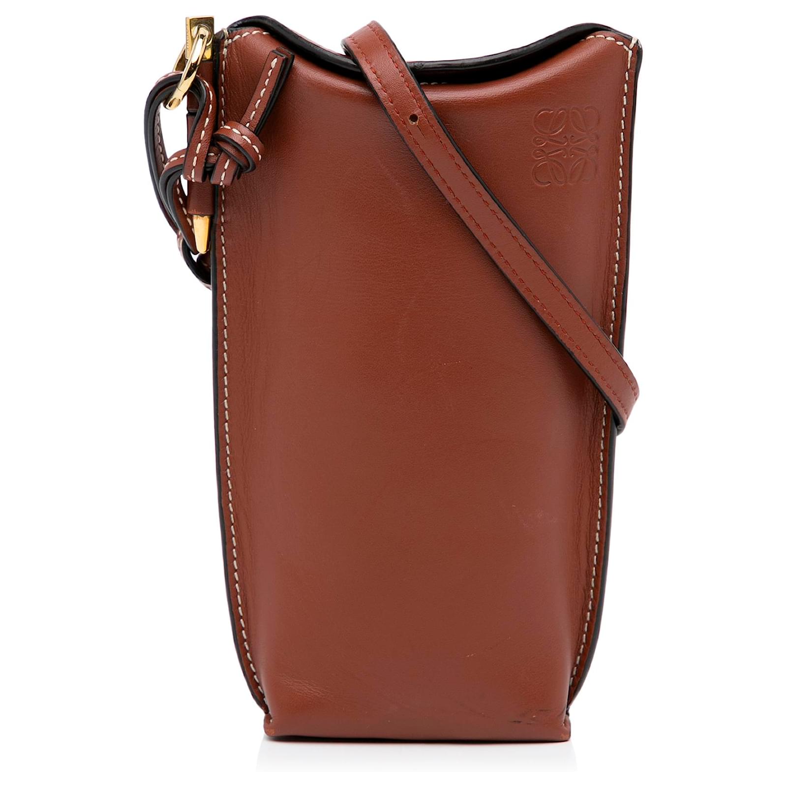 Loewe Brown Gate Pocket Crossbody Leather Pony-style calfskin ref ...