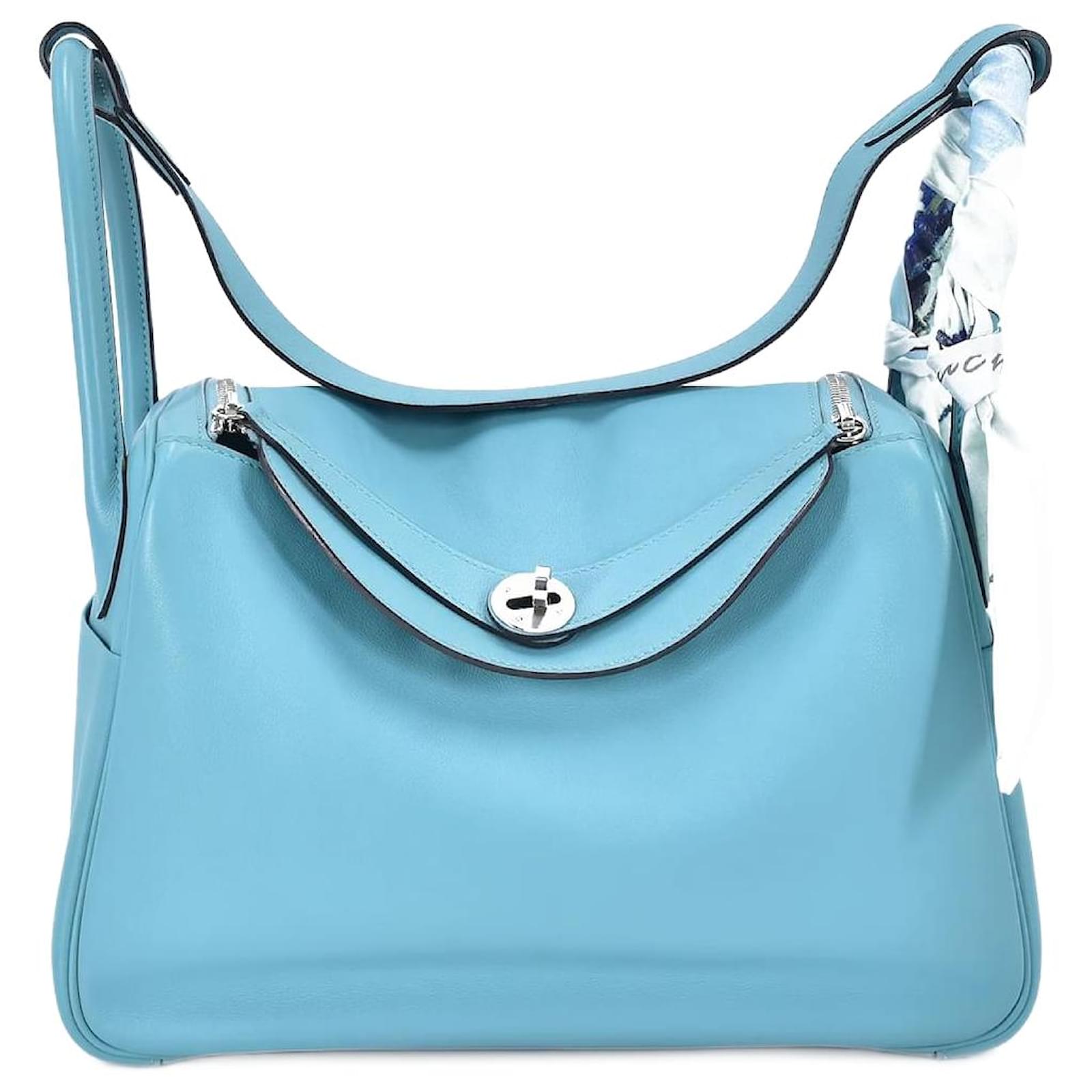 Hermès Hermes Evercolor Lindy 30 Blue Pony-style calfskin ref.1094497 ...