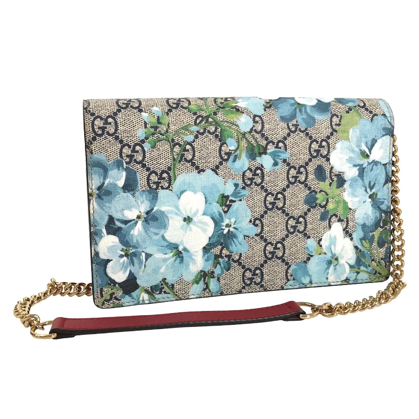 Gucci GG Supreme Blooms Wallet on Chain Brown ref.1095200 - Joli Closet