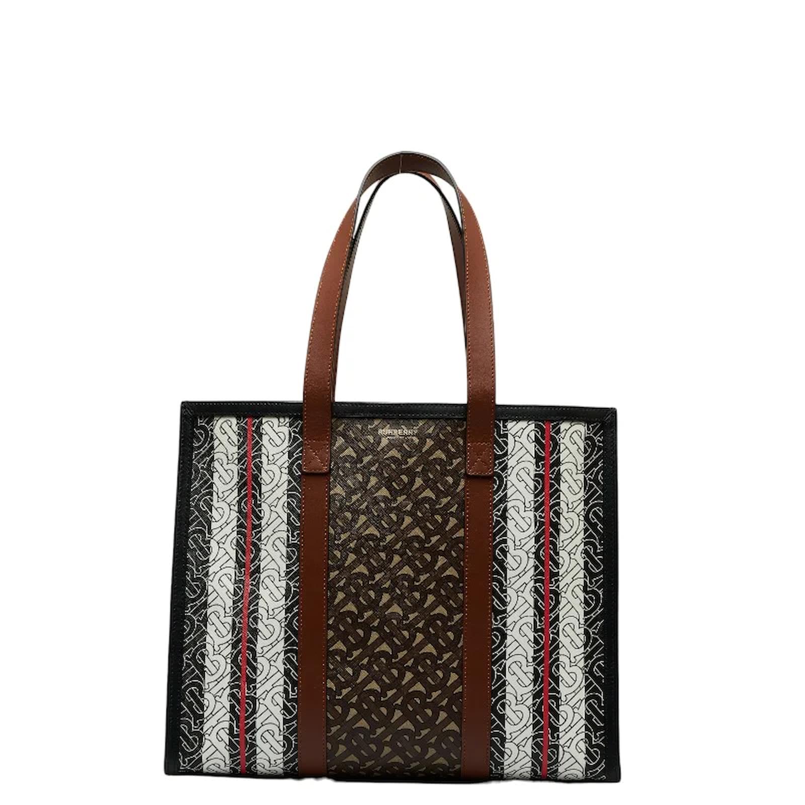 Burberry Monogram Logo Tote Bag 801938 Brown Cloth ref.1097871 - Joli ...