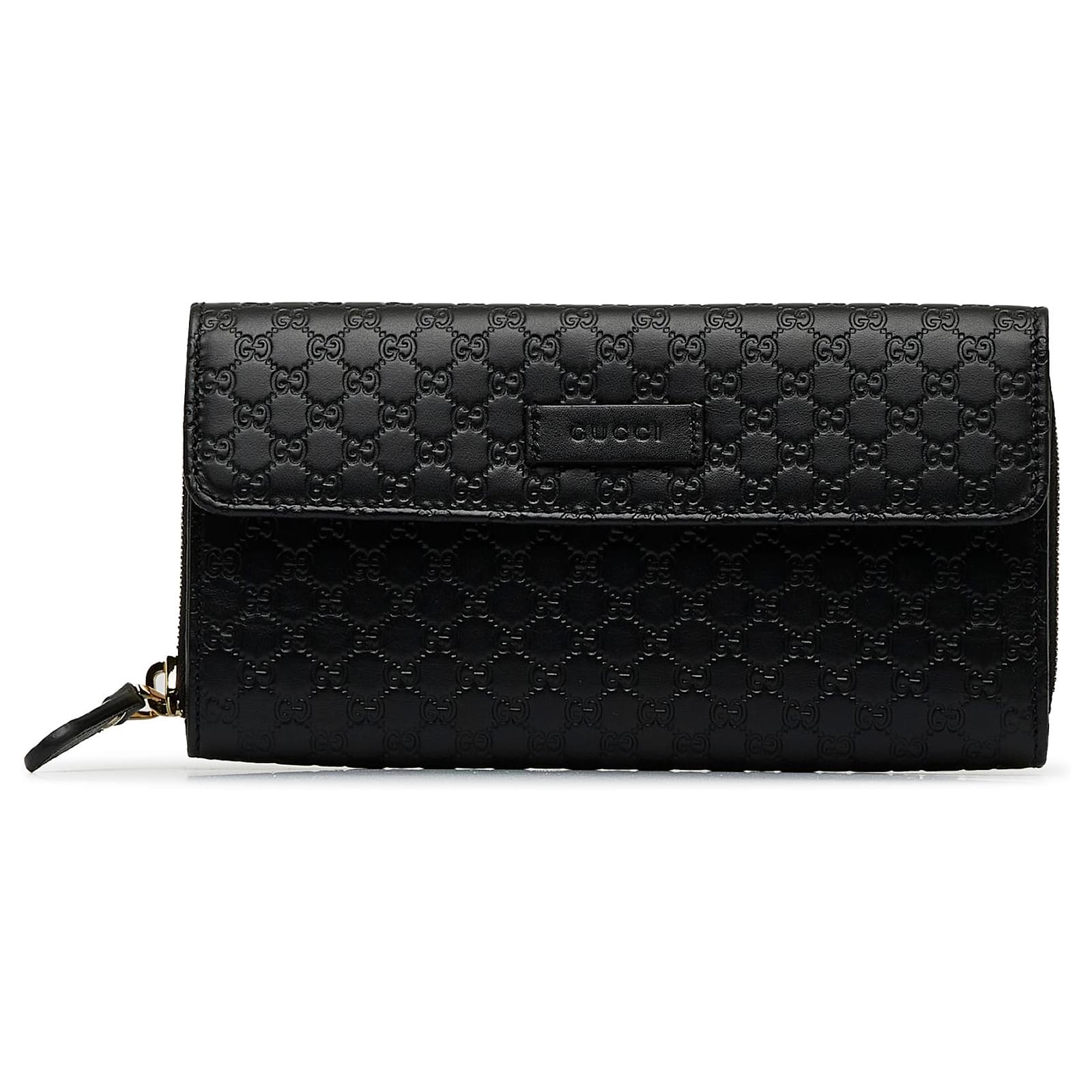 Gucci Black Microguccissima Long Wallet Leather Pony-style calfskin ref ...