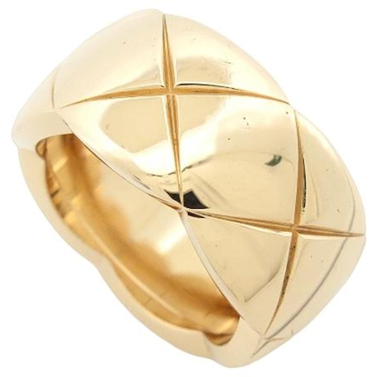 NEW CHANEL COCO CRUSH GM T RING54 J10574 yellow gold 18K DORE GOLD RING ...