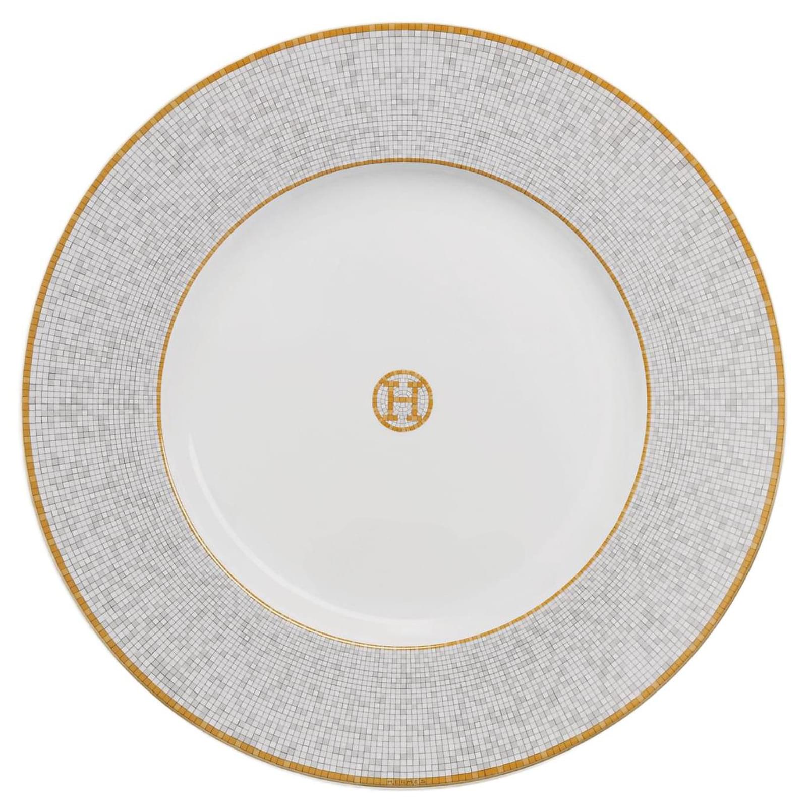 Hermès Hermes: Mosaic presentation plate 24 ct gold 31,5 cm (Sold ...
