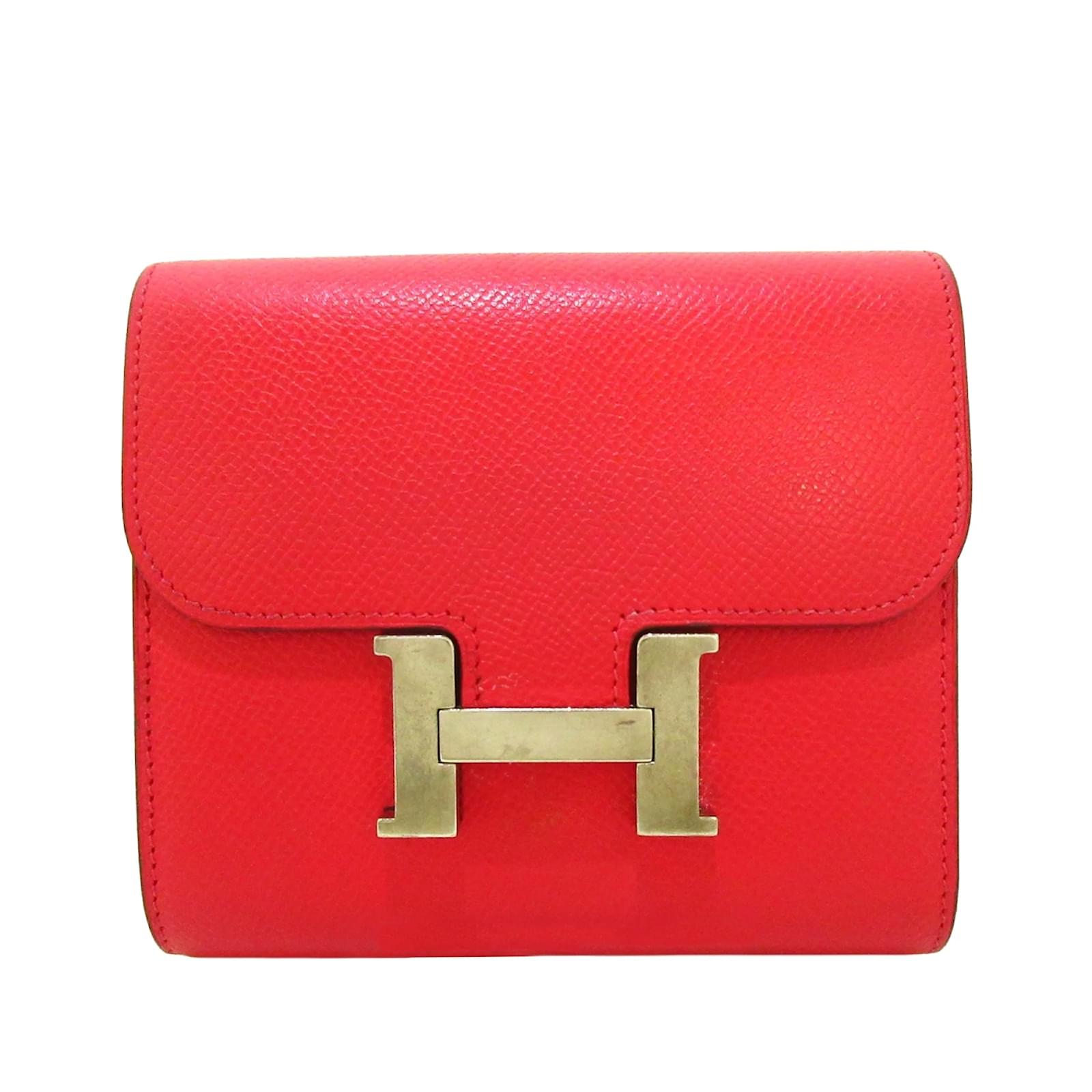 Constance Hermès Hermes wallets Red Leather ref.1100096 - Joli Closet