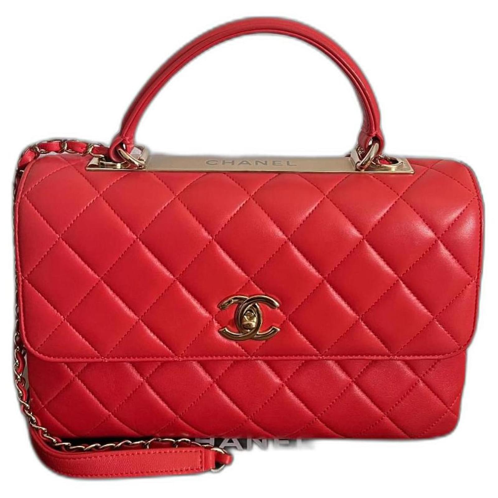 Coco Handle Chanel Handbags Red Leather ref.1100338 - Joli Closet