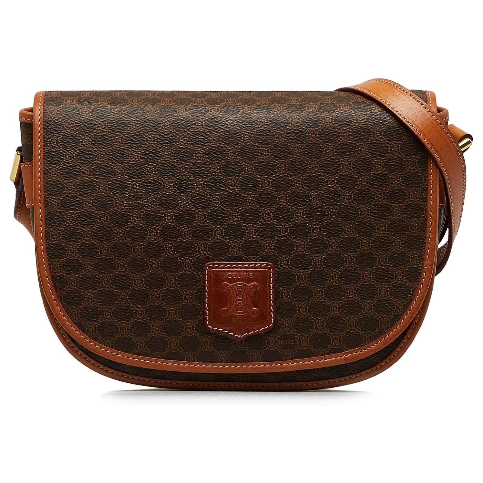 Céline Celine Brown Macadam Crossbody Bag Cloth Cloth ref.1100633 ...