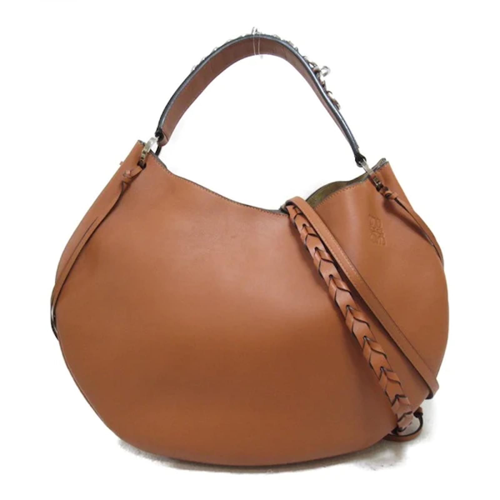 Loewe Leather Hobo Bag Brown Pony-style calfskin ref.1101656 - Joli Closet