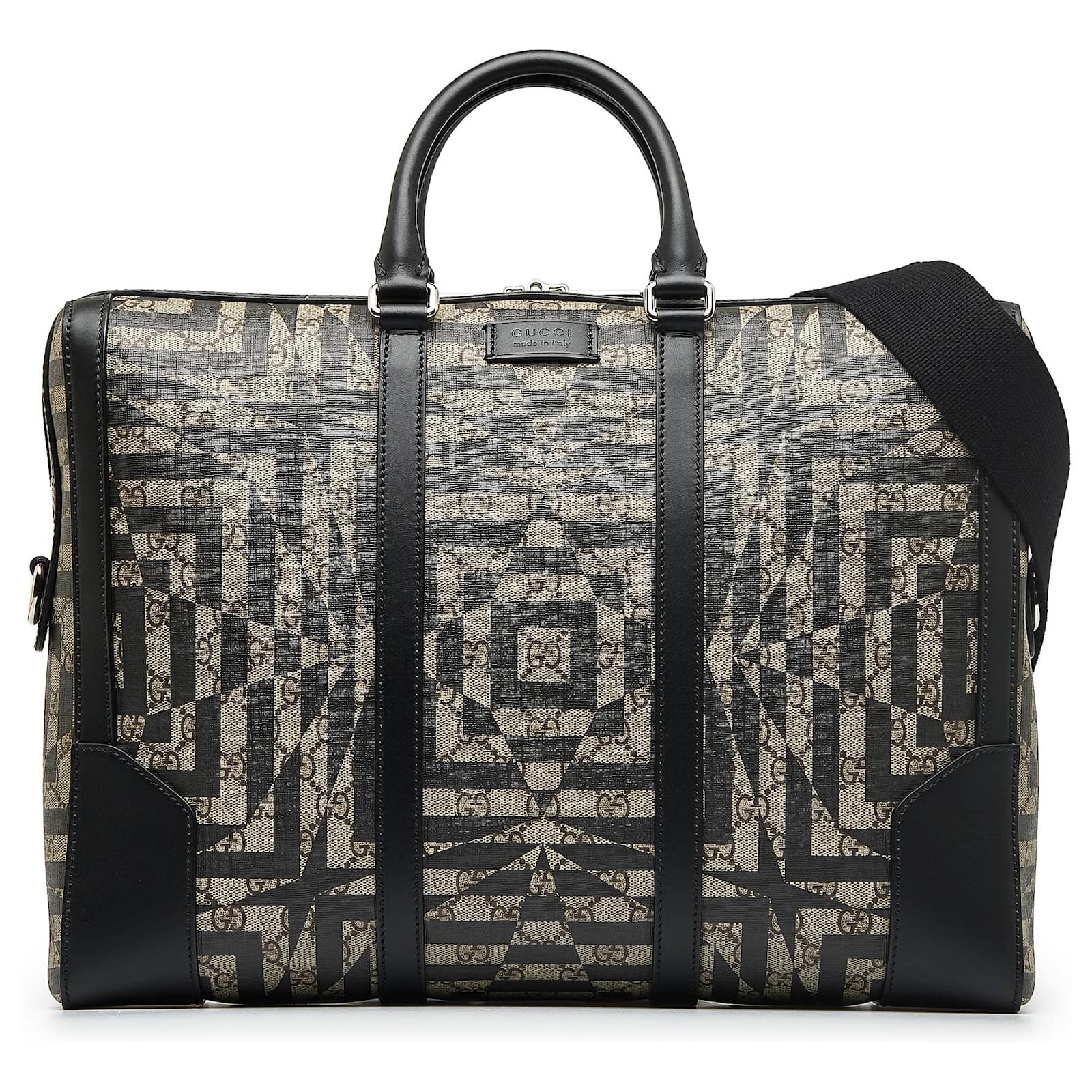 Gucci Brown GG Supreme Caleido Eden Briefcase Beige Cloth Cloth ref ...