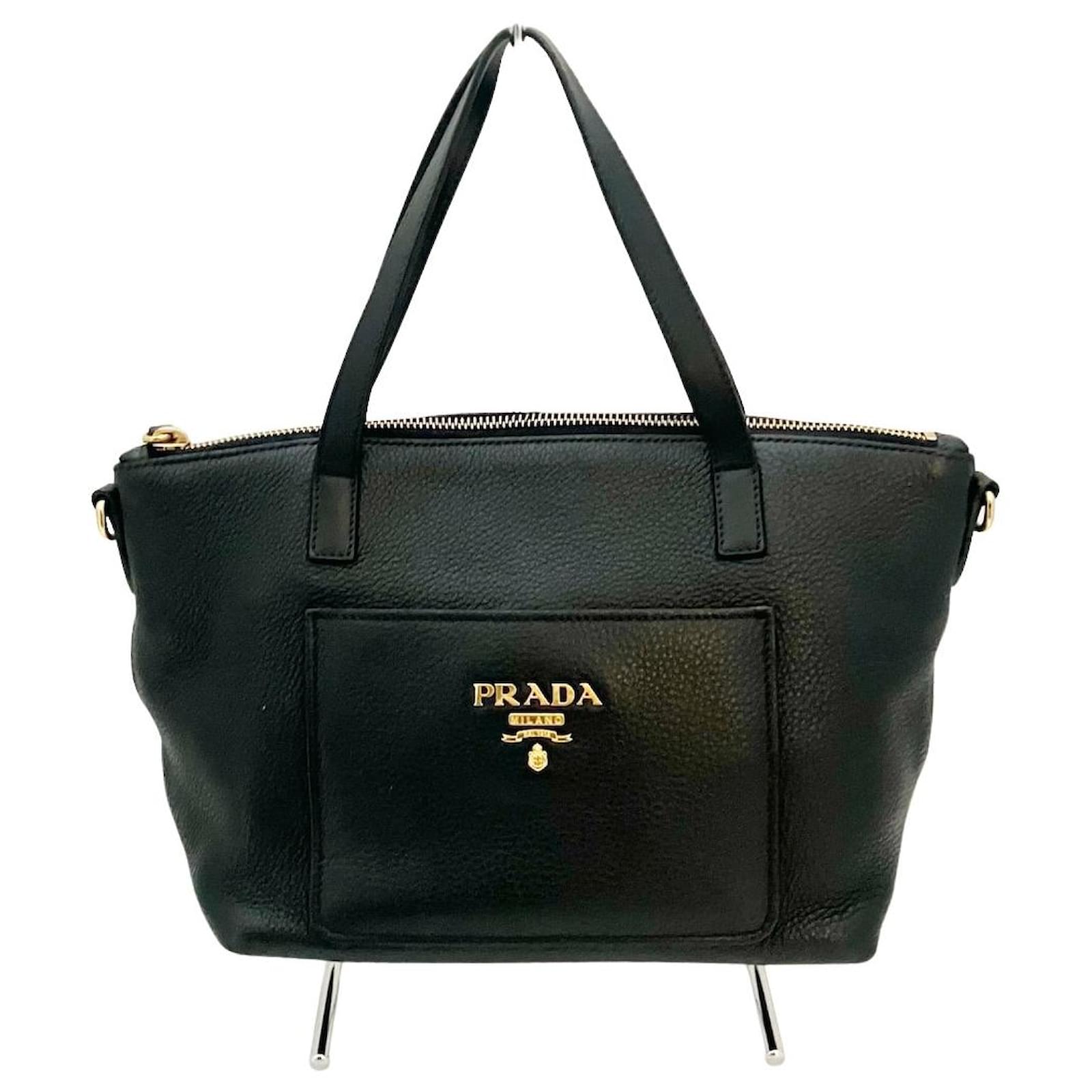 Prada Daino Black Leather ref.JC1102180 (Sold) - Joli Closet