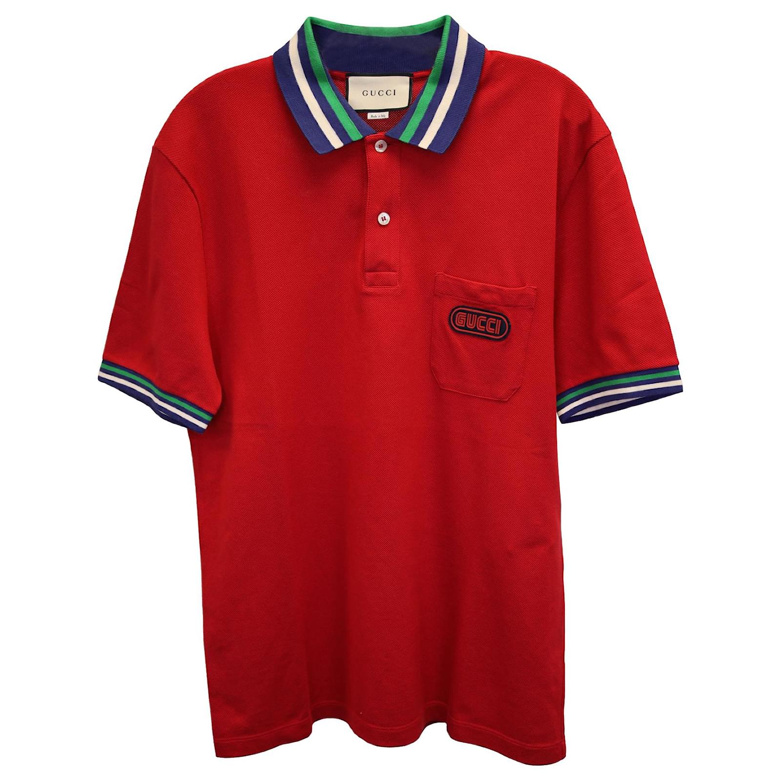 Gucci Logo Polo Shirt in Red Cotton ref.1102974 - Joli Closet