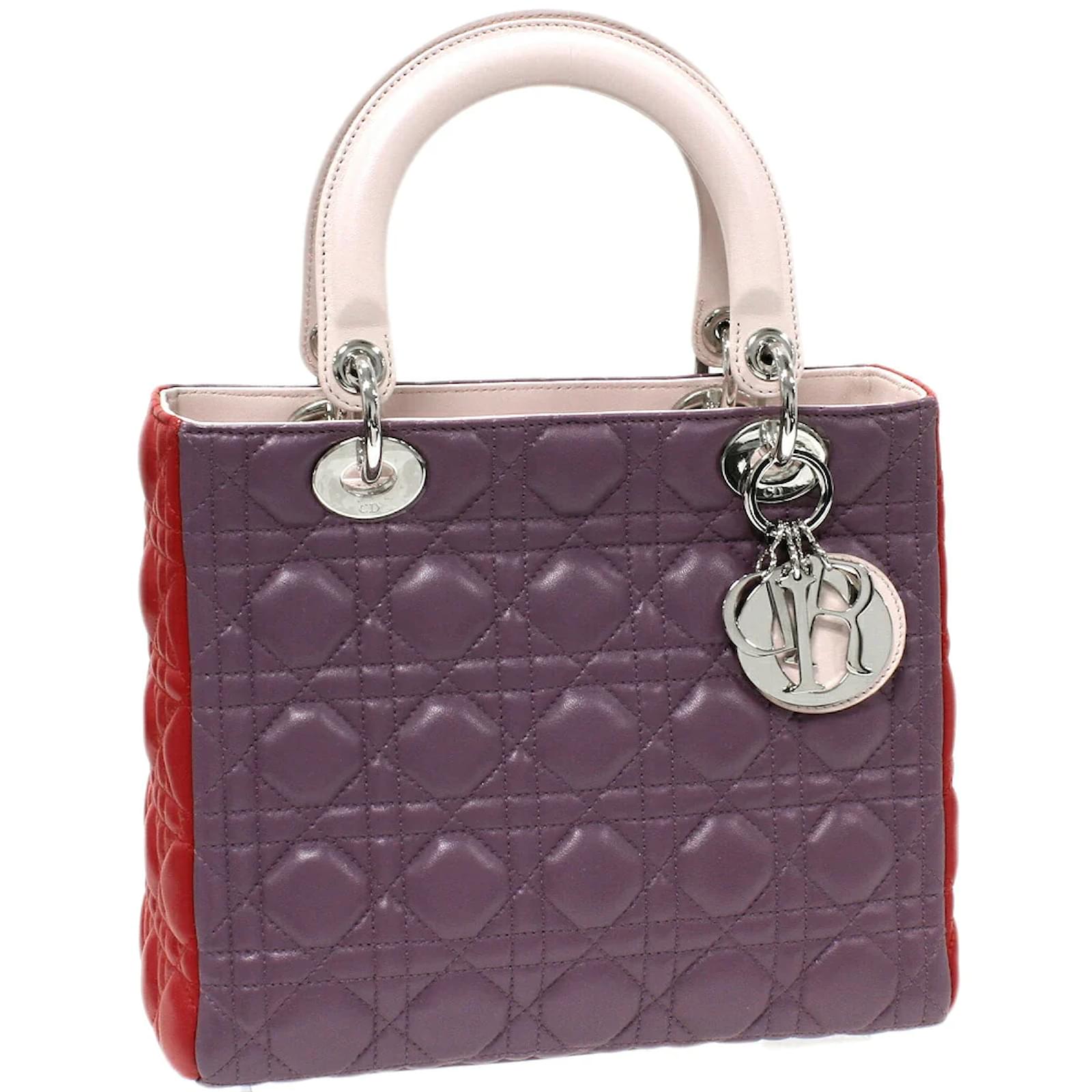 Cannage Leather Lady Dior Purple Lambskin ref.1103017 - Joli Closet