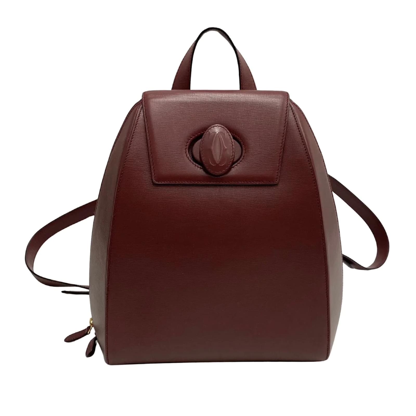 Cartier Bordeaux Must Rucksack Backpack Red Leather Pony-style calfskin ...