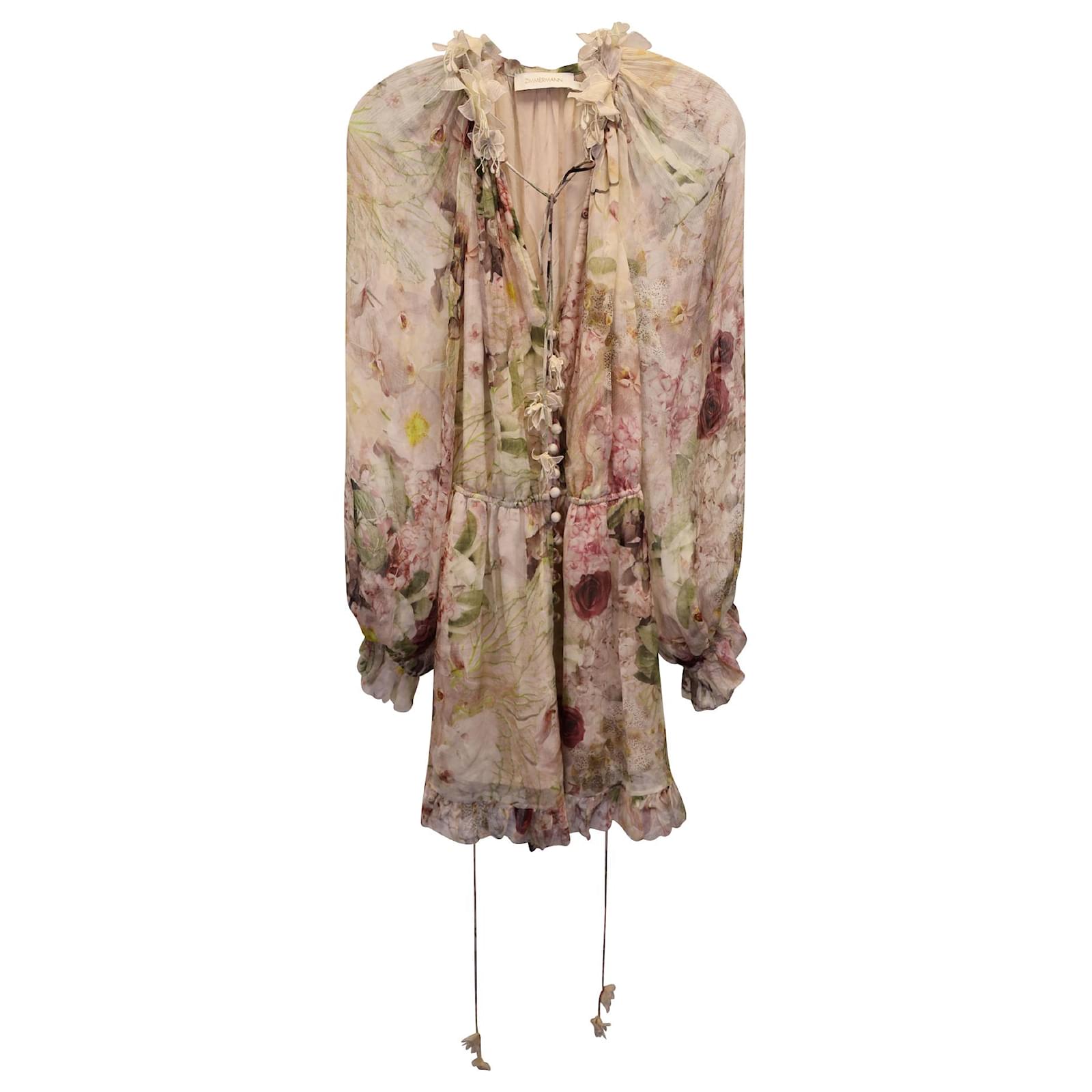 Zimmermann Dancer Flutter Playsuit in Floral Print Silk Python print ...