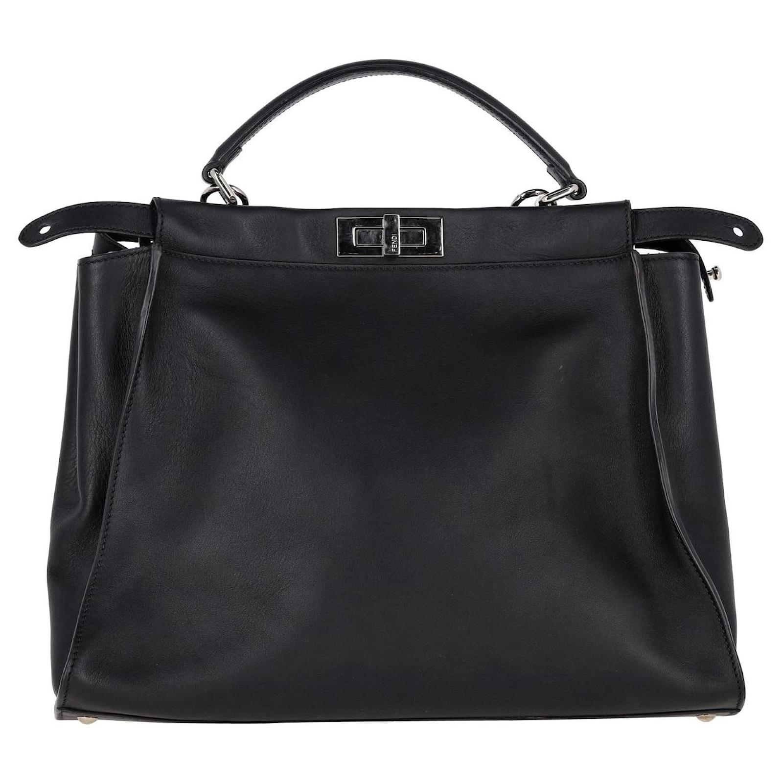 Fendi Large Peekaboo Tote Bag in Black Leather ref.1105979 - Joli Closet