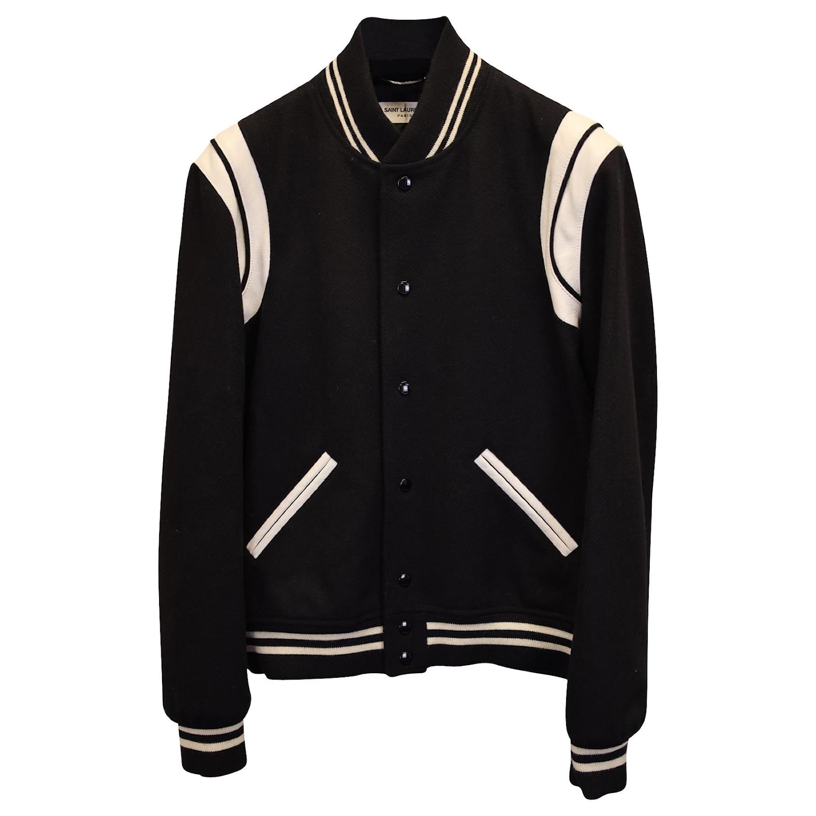 Saint Laurent Teddy Varsity Jacket in Black Wool ref.1106138 - Joli Closet