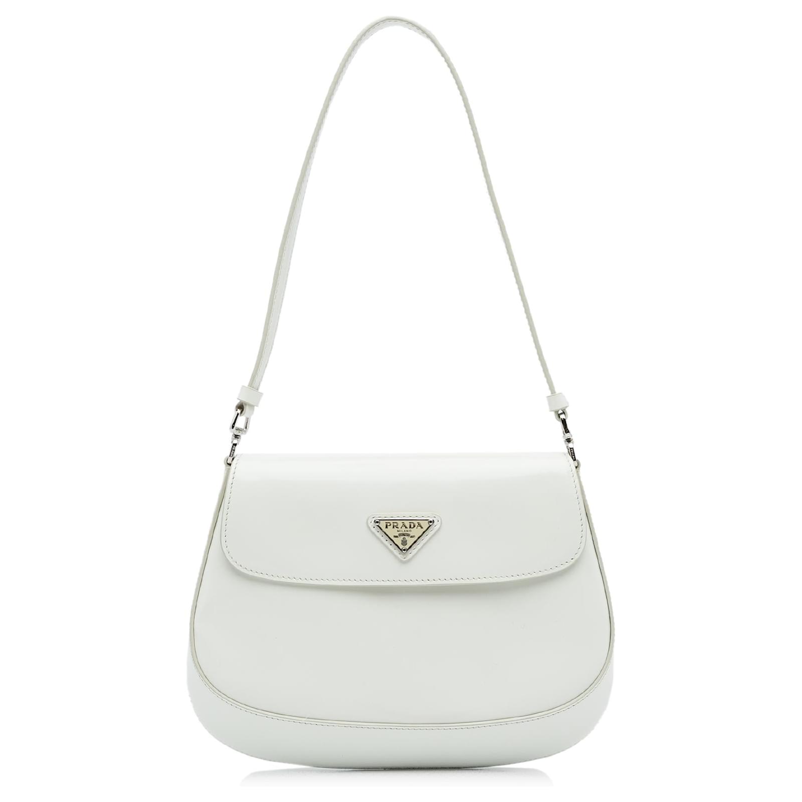 Prada White Mini Spazzolato Cleo Leather Pony-style calfskin ref ...