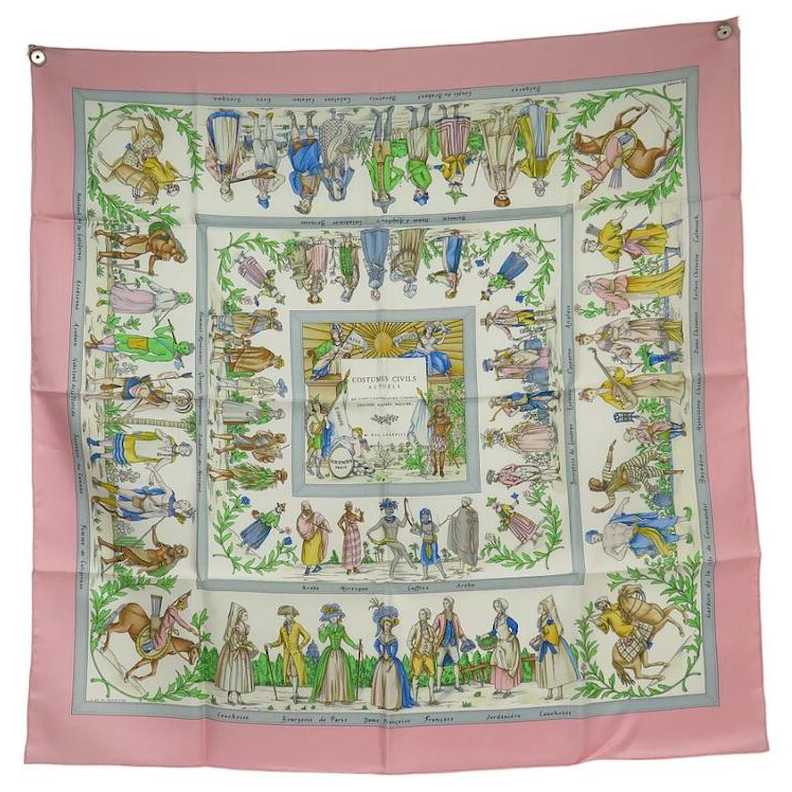 Hermès NEW HERMES SCARF CURRENT CIVILIAN SUITS PERRIERE SQUARE SILK ...