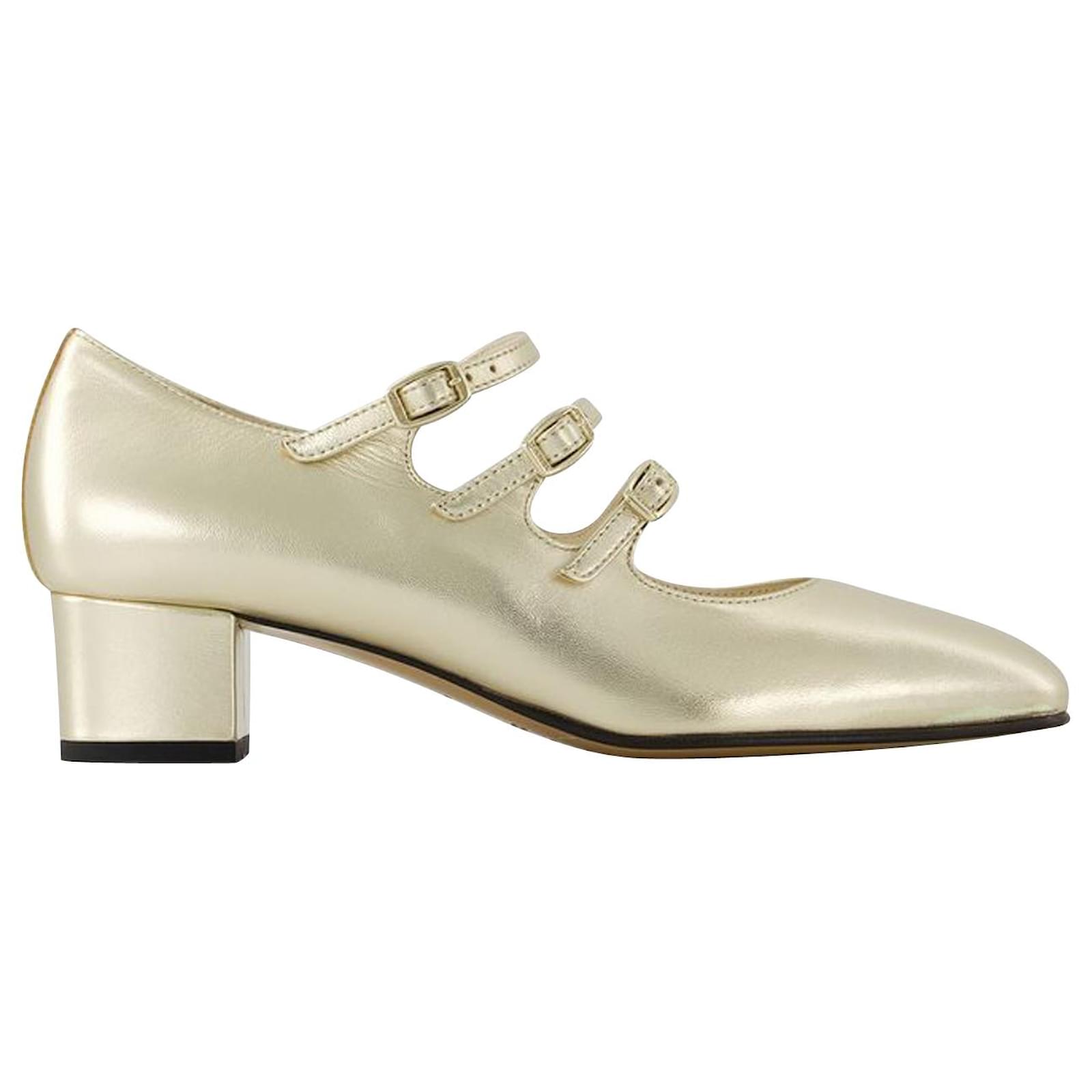 Kina Pumps - Carel - Leather - Gold Silvery Metallic ref.1106962 - Joli ...