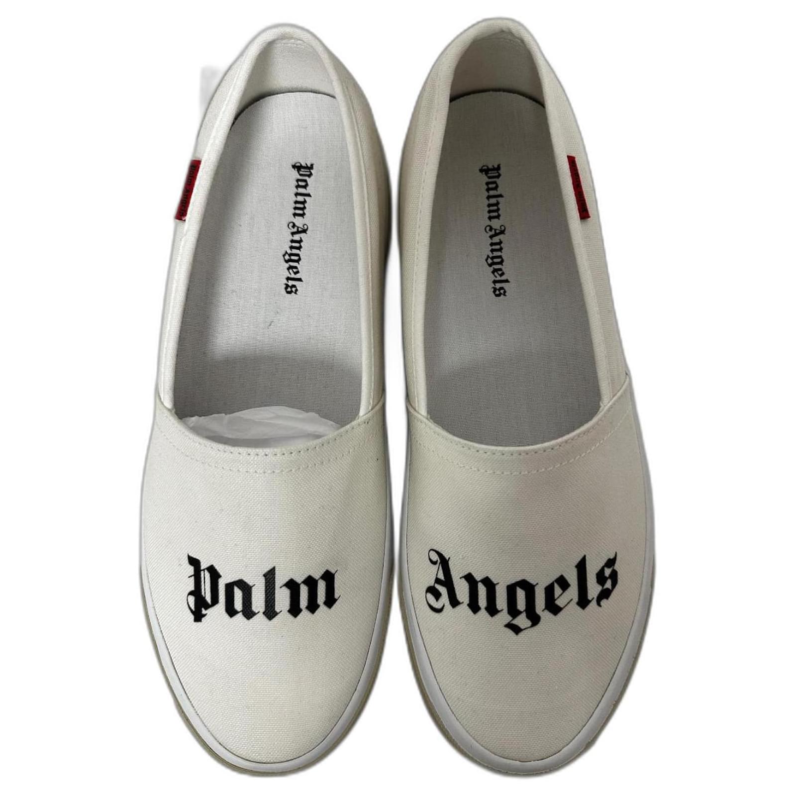 Palm Angels Logo Slip-on White Beige Eggshell Cloth ref.1112119 - Joli ...