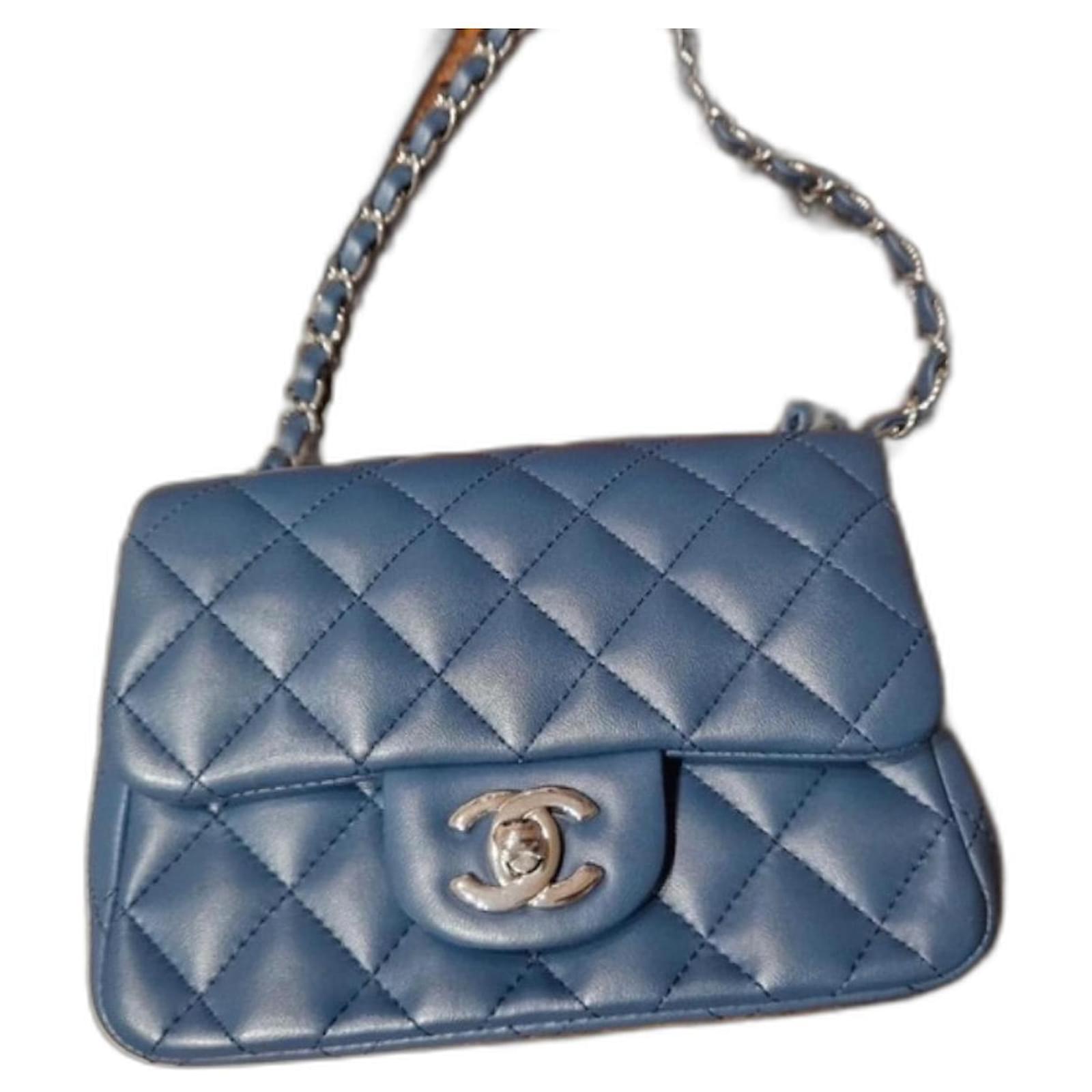 Timeless Chanel classic mini flap azul Navy blue Leather ref.1112540 ...