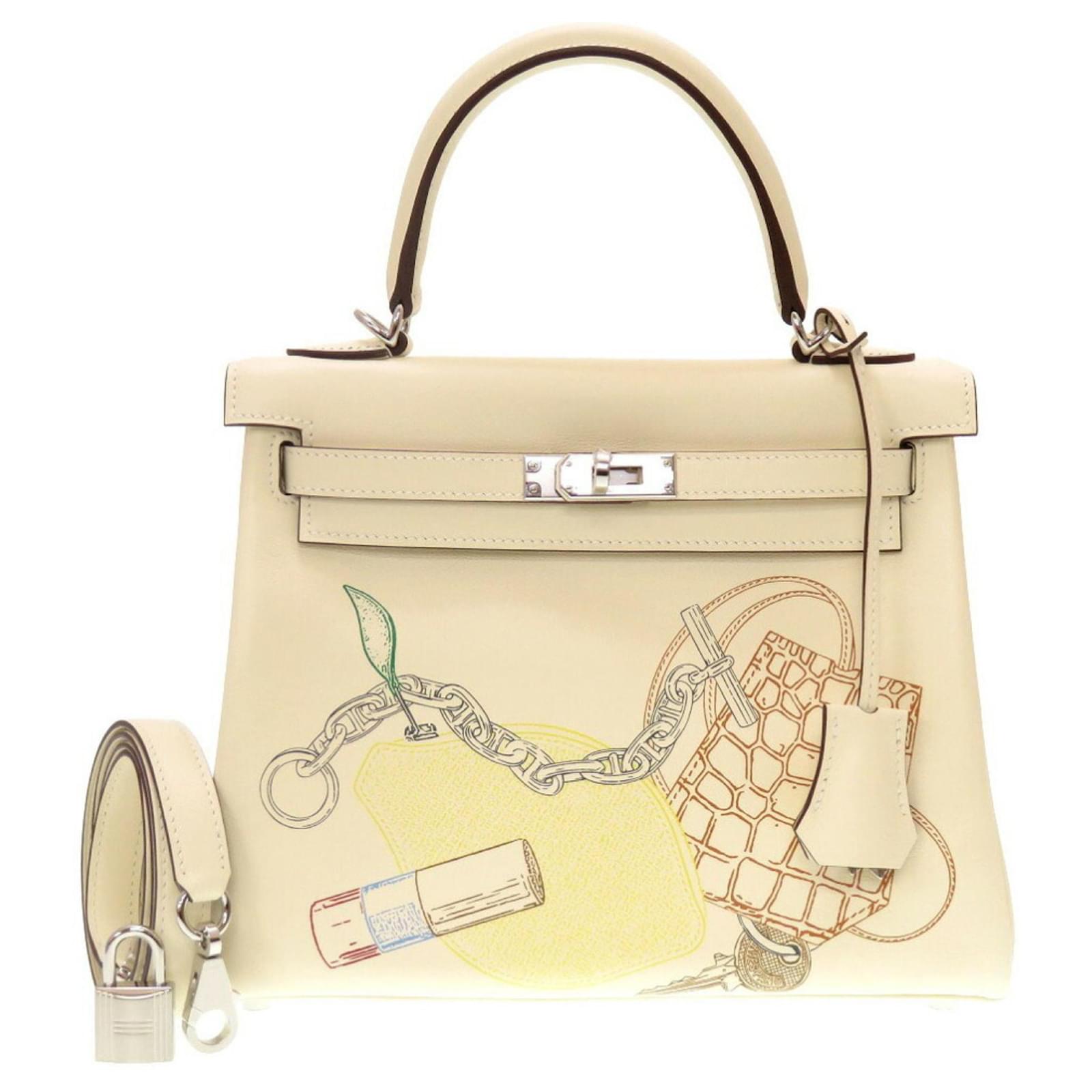 Hermès hermes kelly 25 Cream Leather ref.1113607 - Joli Closet