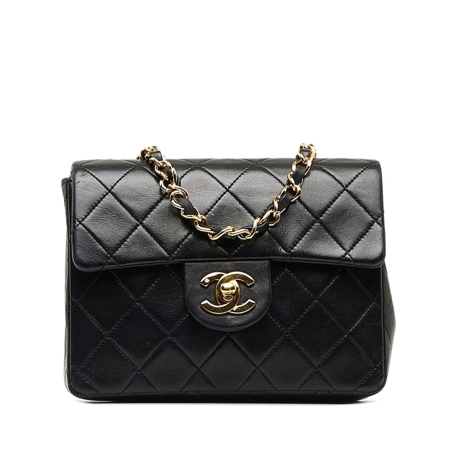 Chanel Mini Classic Single Flap Bag Black Leather Lambskin ref.1114506 ...