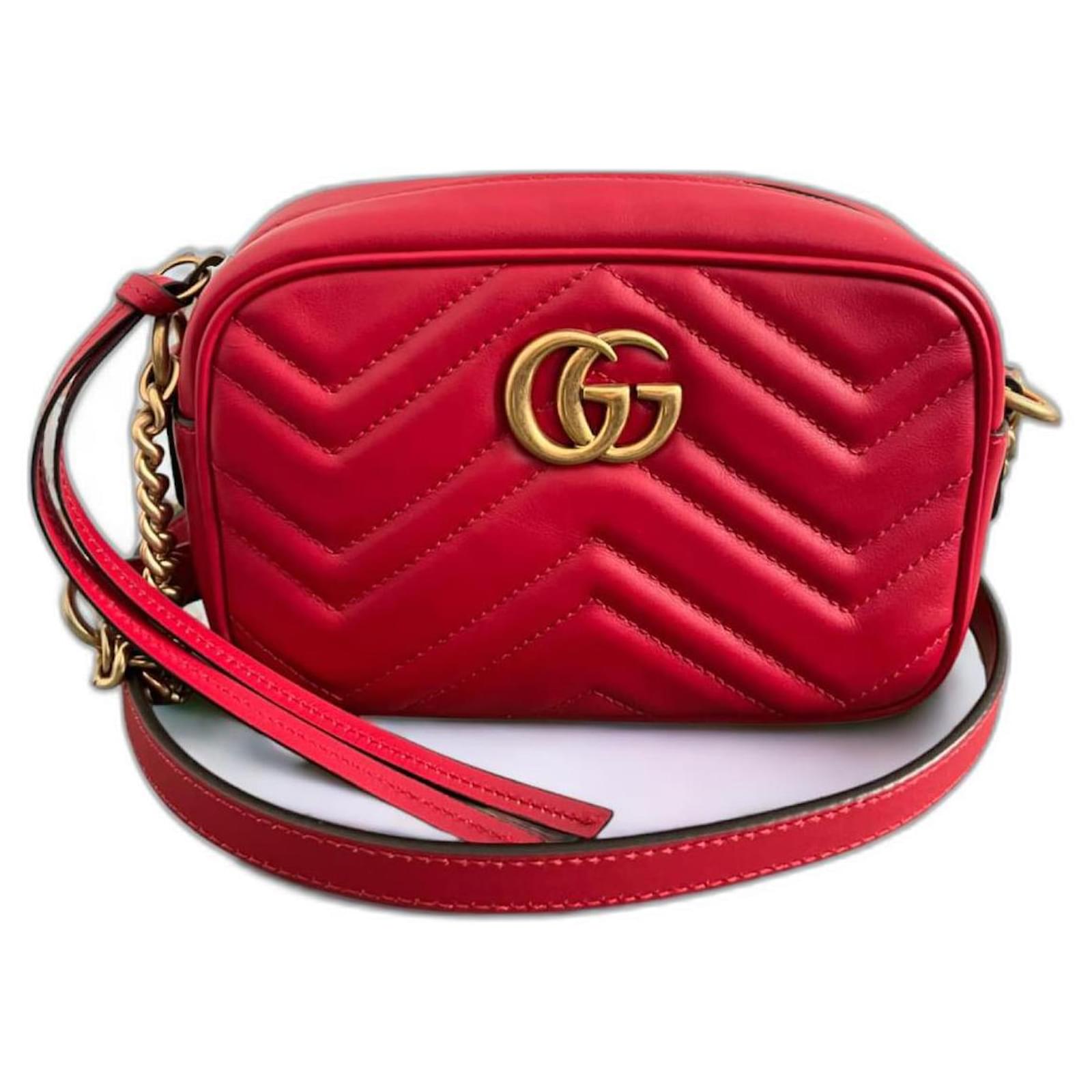 Gucci GG Marmont camera bag Red Leather ref.1115352 - Joli Closet