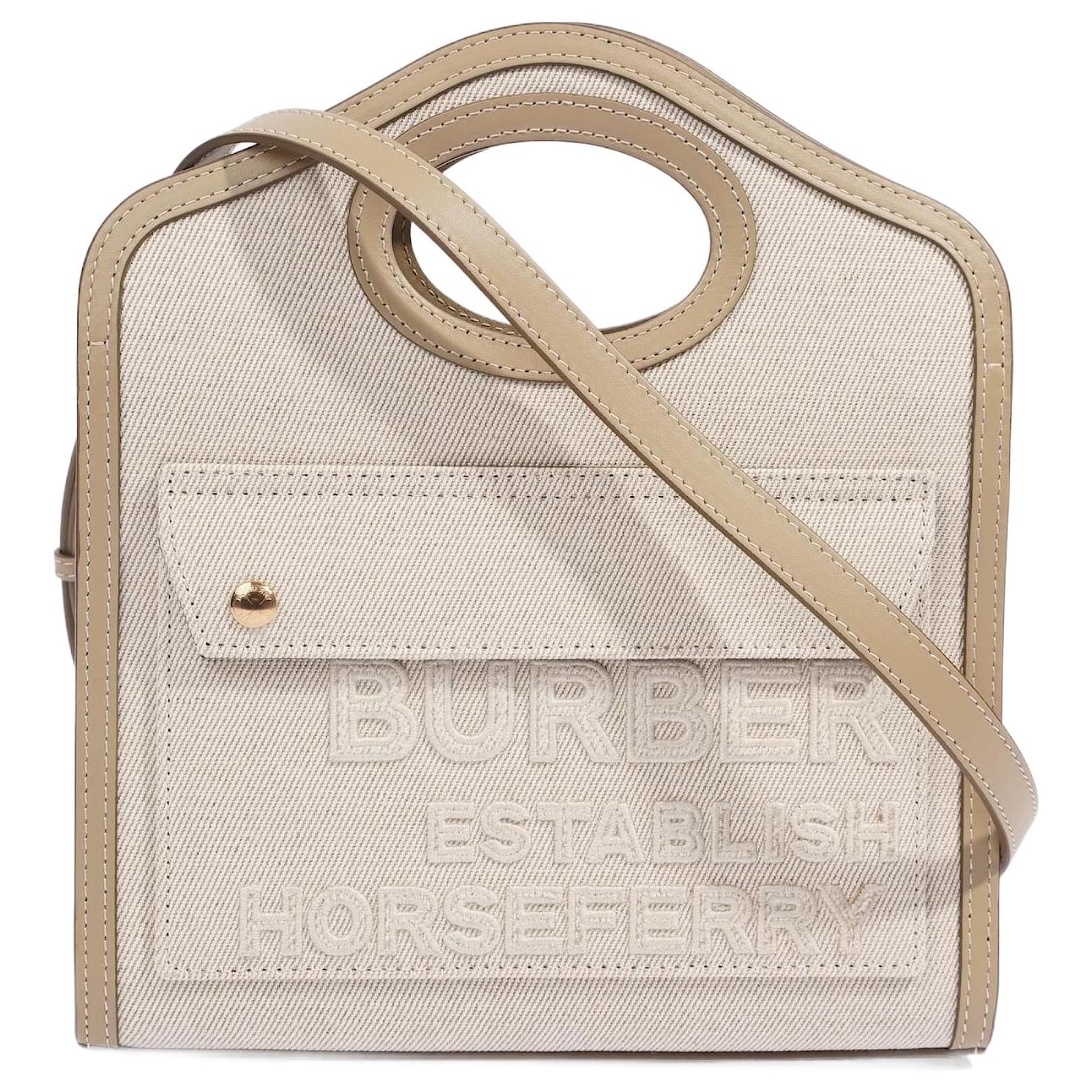 Burberry Mini Pocket Bag Ecru Cotton Cream ref.1115379 - Joli Closet
