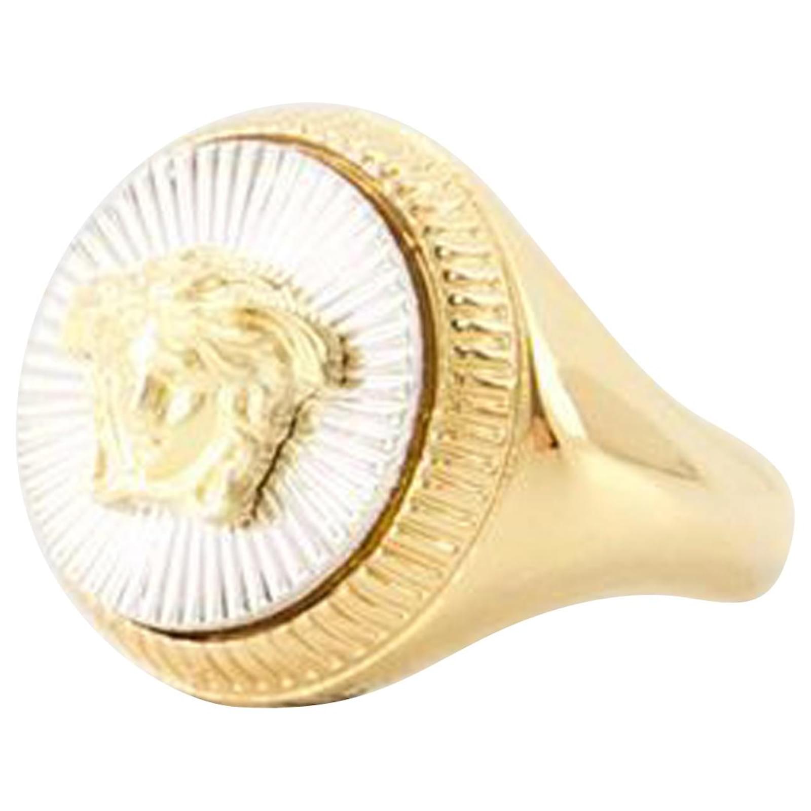 Bague Medusa Biggie - Versace - Métal - Or Argenté Métallisé ref ...