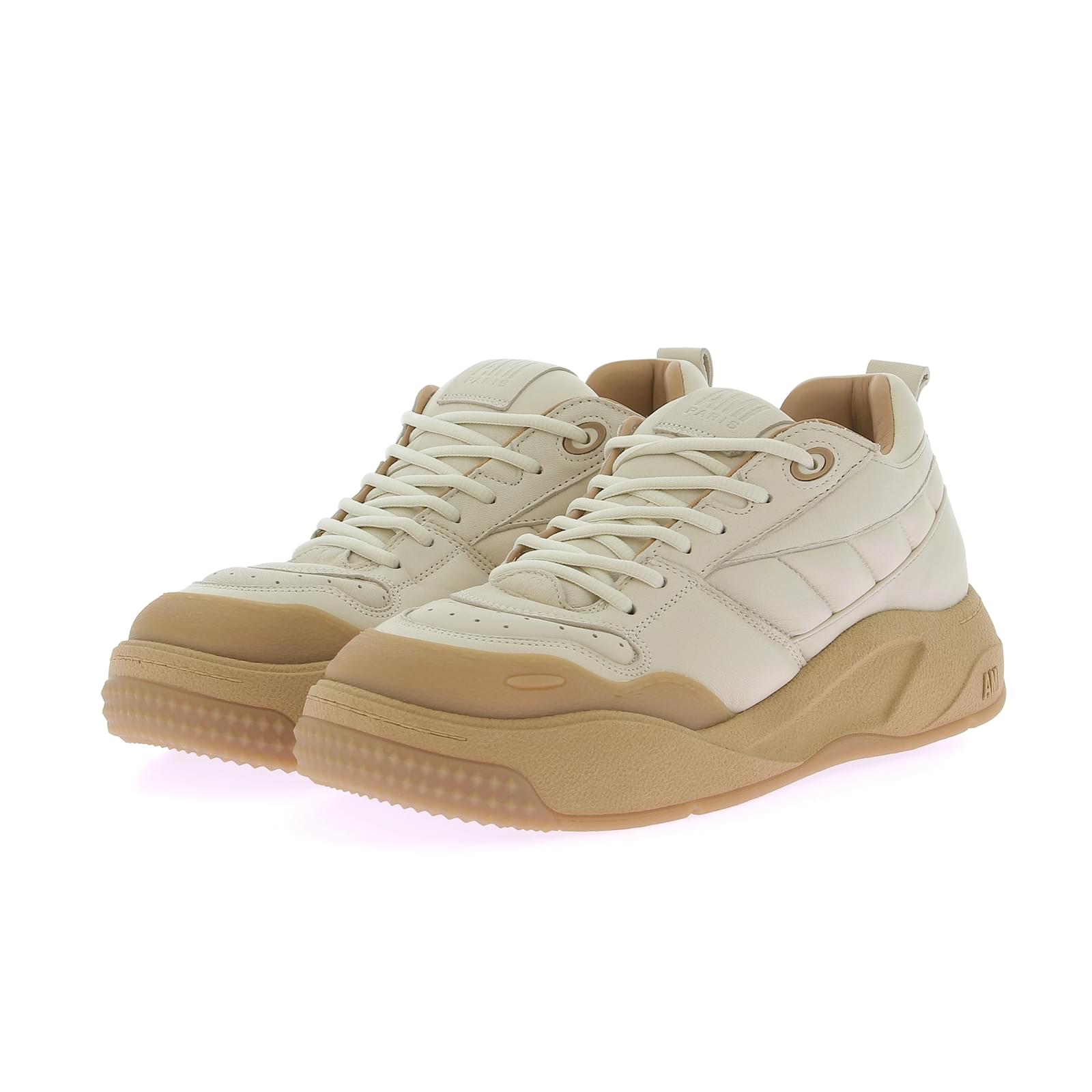 AMI Trainers T.eu 43 leather Beige ref.JC1117125 (Sold) - Joli Closet