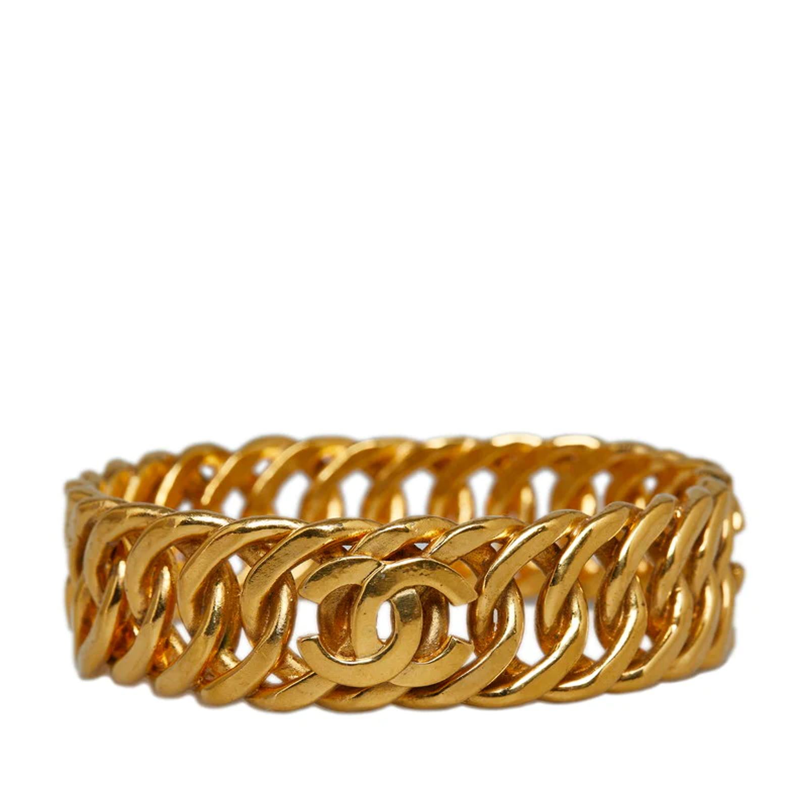 Chanel CC Interlocking Chain Bangle Golden Metal ref.1121462 - Joli Closet