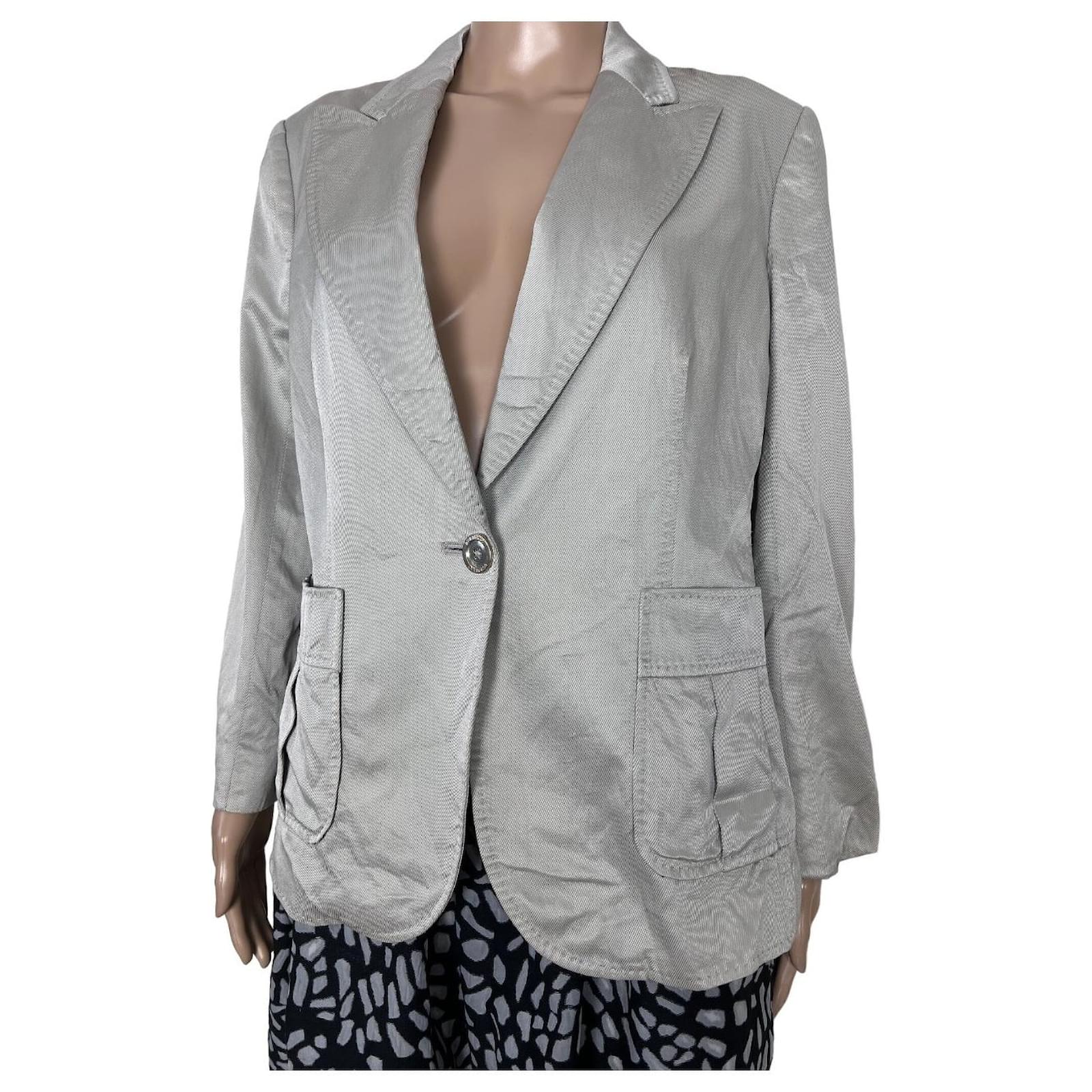 Burberry Jackets Silvery Grey Cotton Viscose ref.1124690 - Joli Closet