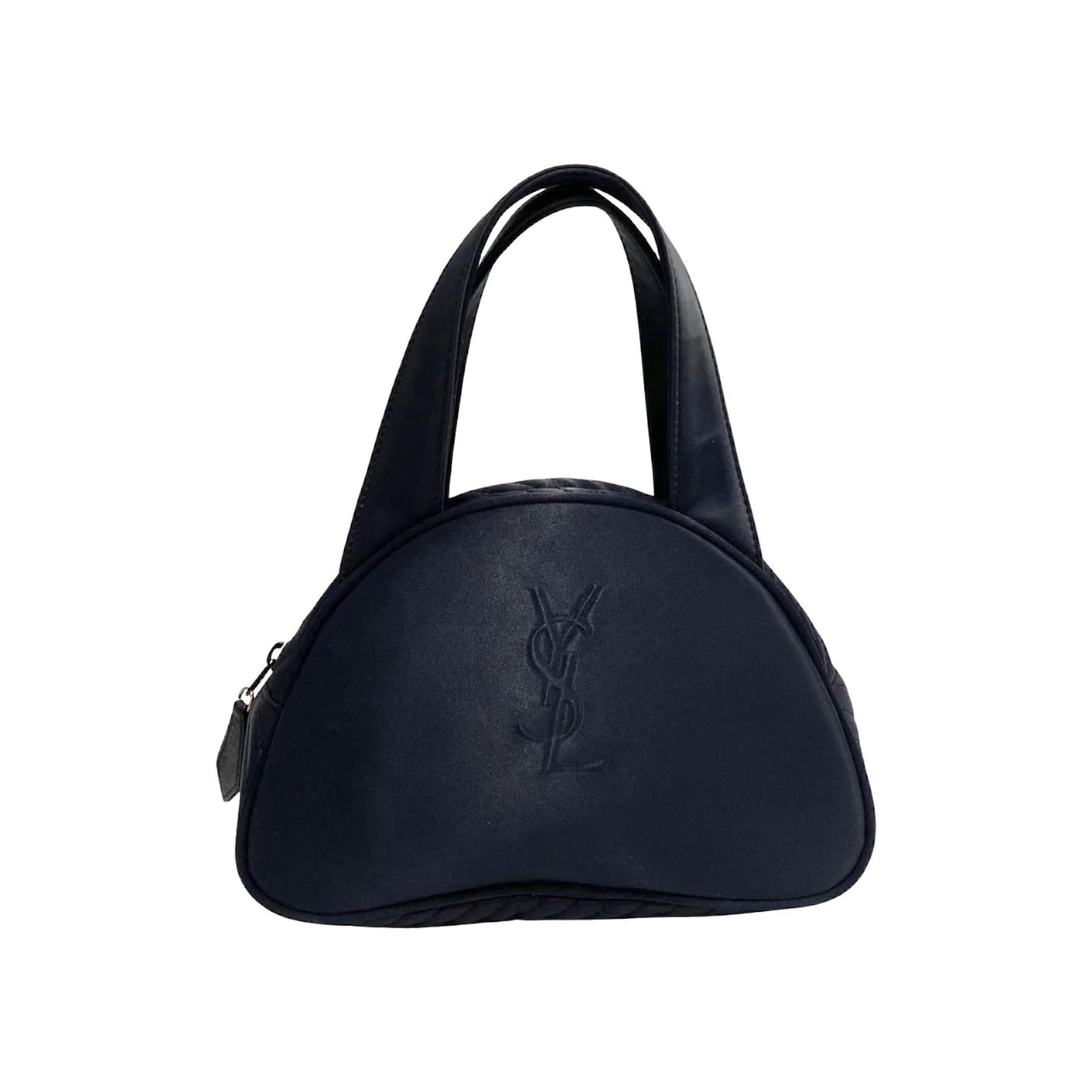Yves Saint Laurent Logo Nylon Handbag Black Cloth ref.1125068 - Joli Closet