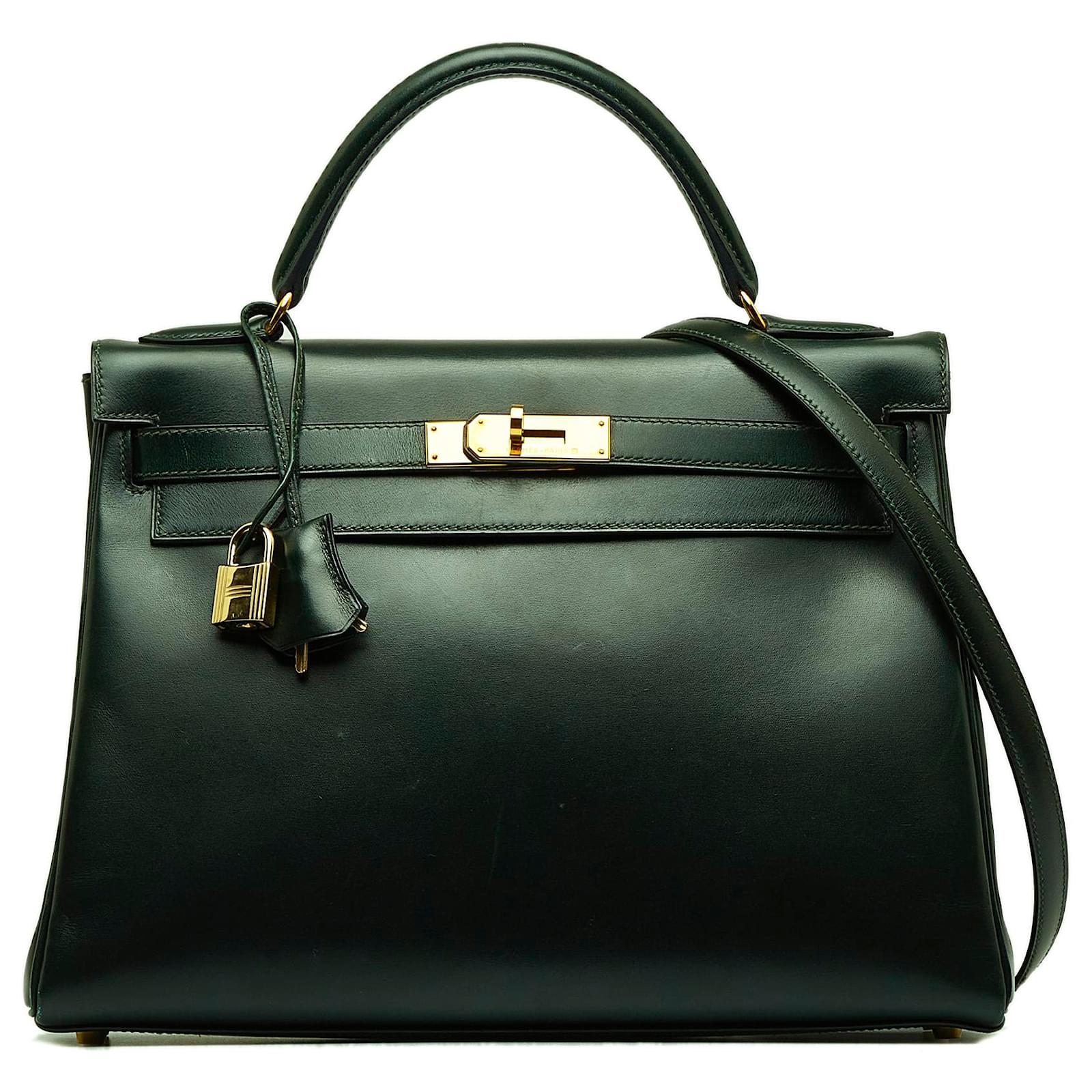 Hermès Hermes Green 1999 Box Calf Kelly Retourne 32 Dark green Leather ...