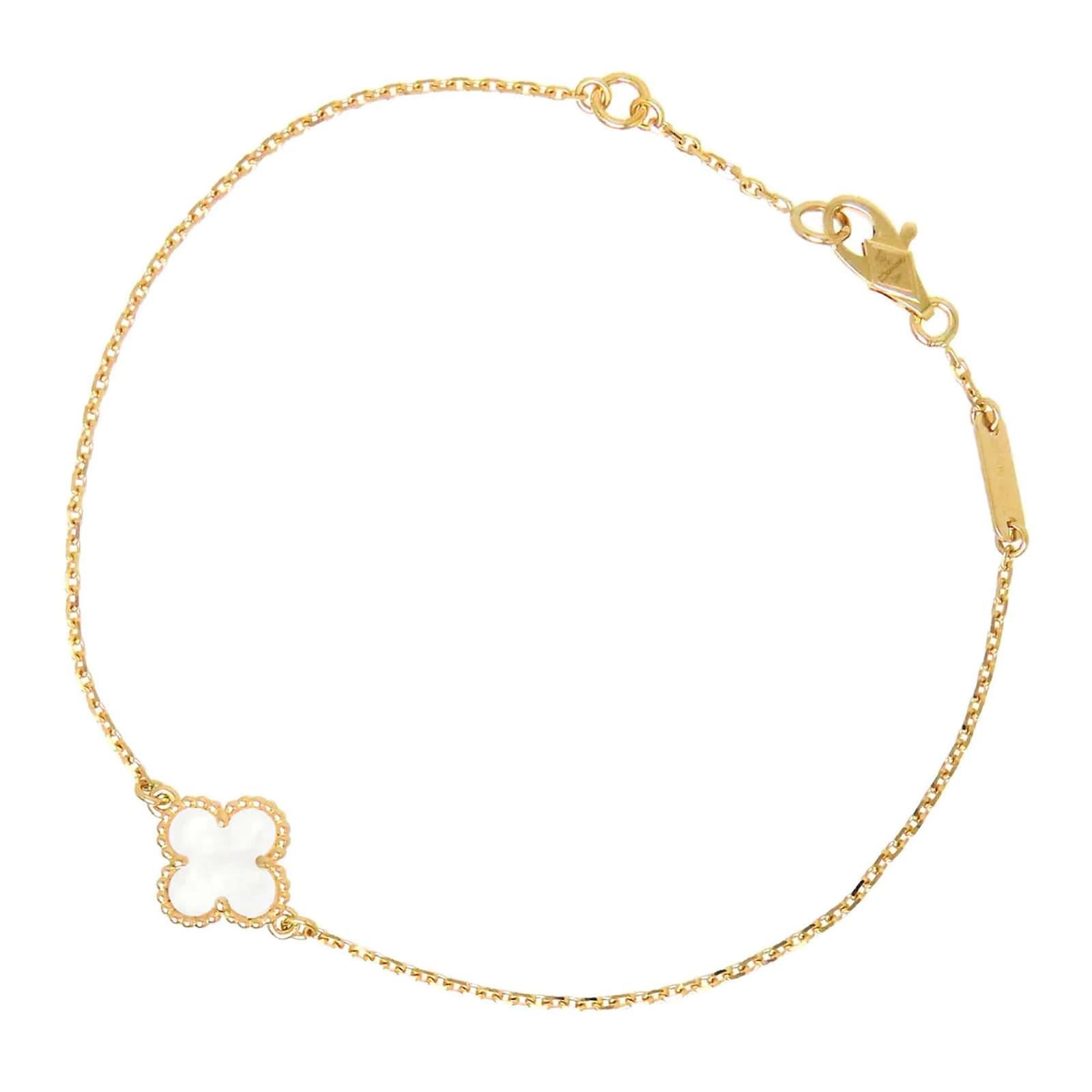 Van Cleef & Arpels 18k Gold Sweet Alhambra Mother of Pearl Bracelet ...