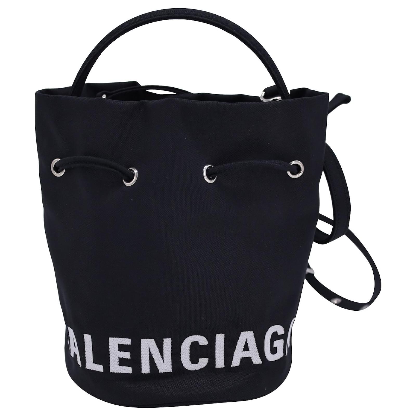 Balenciaga Wheel XS Drawstring Bucket Bag in Black Polyamide Nylon ref ...