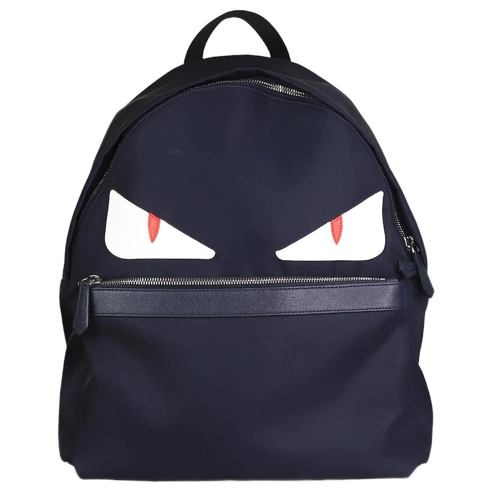 Fendi Navy blue Eyes backpack Nylon ref.1133101 - Joli Closet