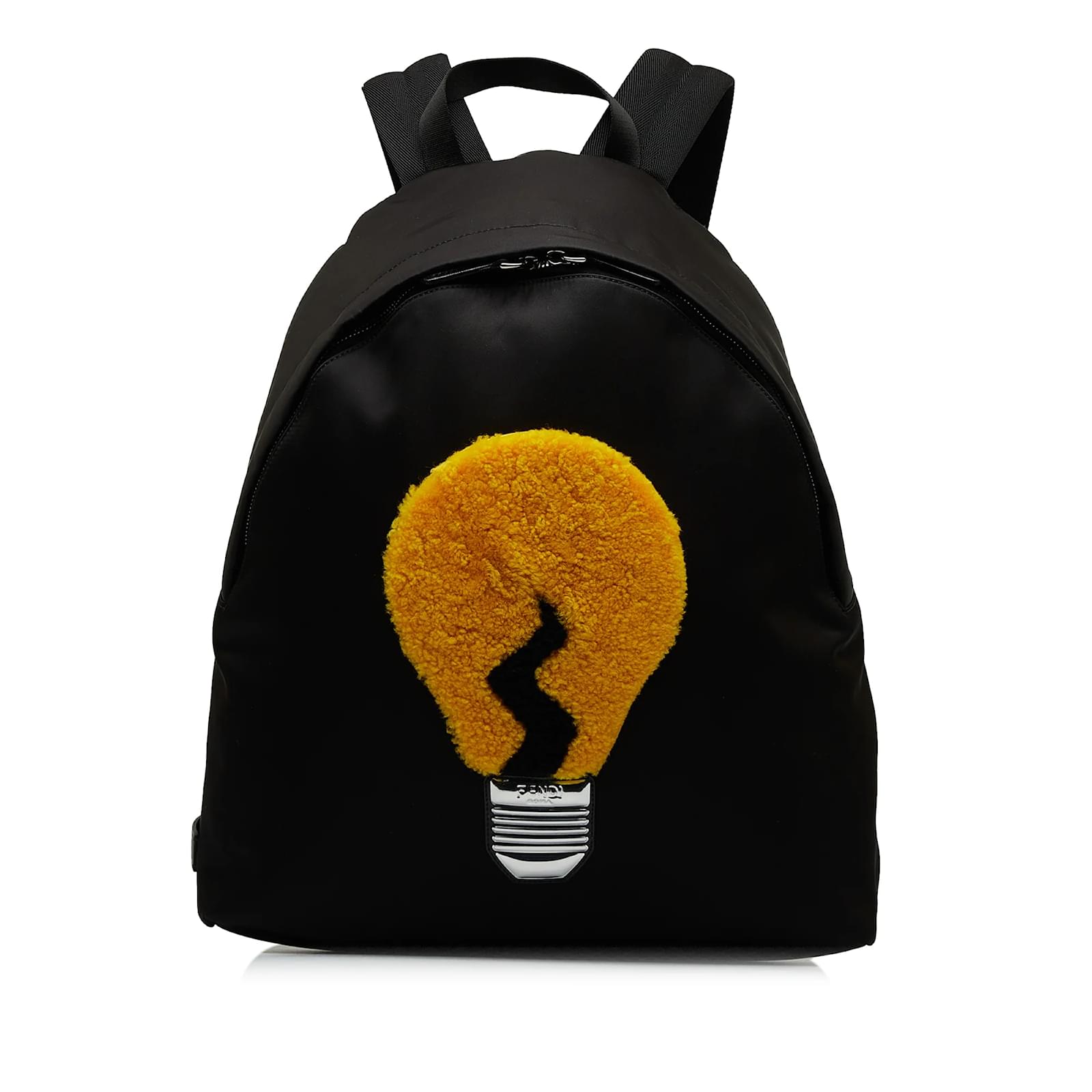 Black Fendi Light Bulb Nylon Backpack Leather ref.1133950 - Joli Closet